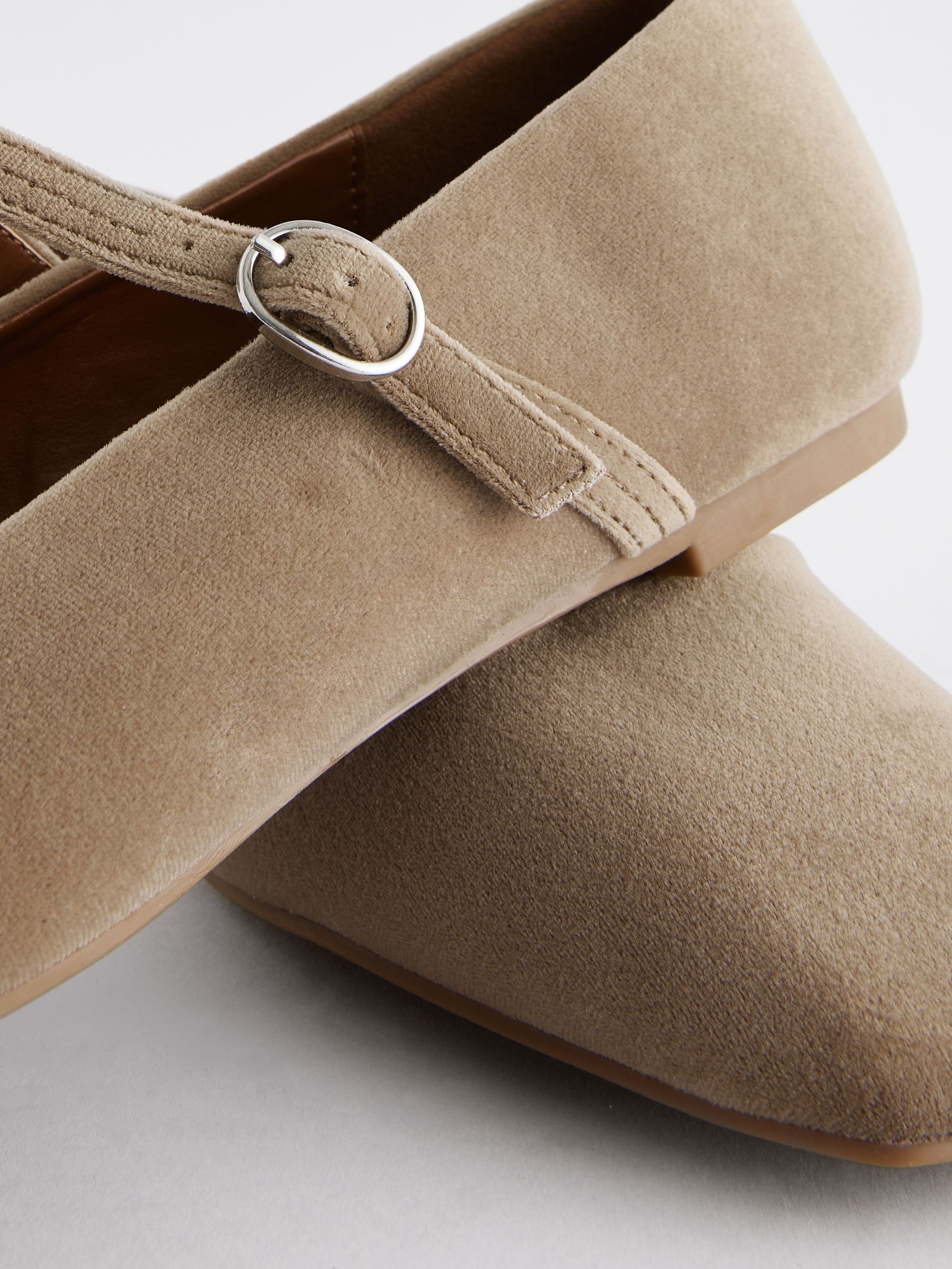 Buy Green Velvet Standard/Wide Fit Forever Comfort® Square Toe Mary ...