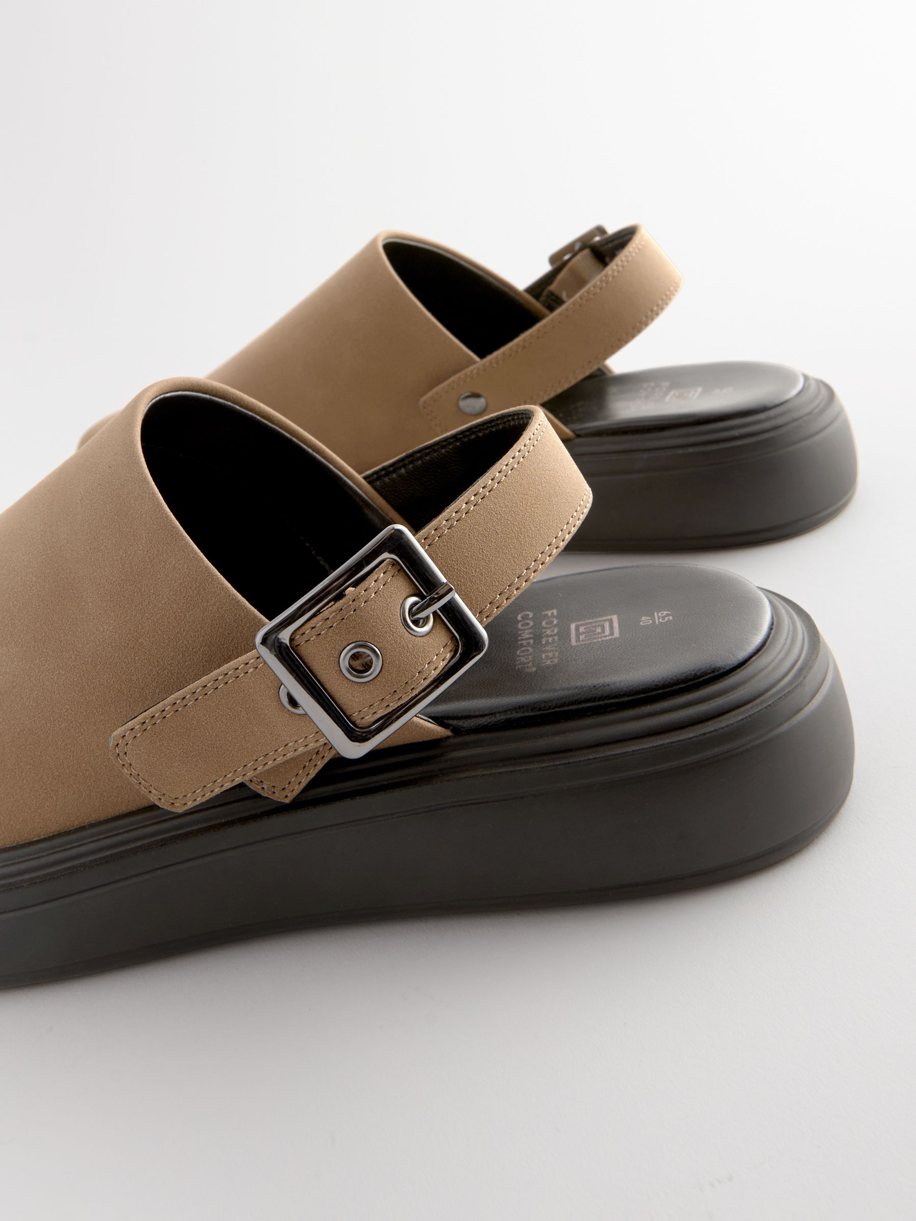 Buy Mink Brown Forever Comfort® Sling Back Buckle Clogs from the Next ...
