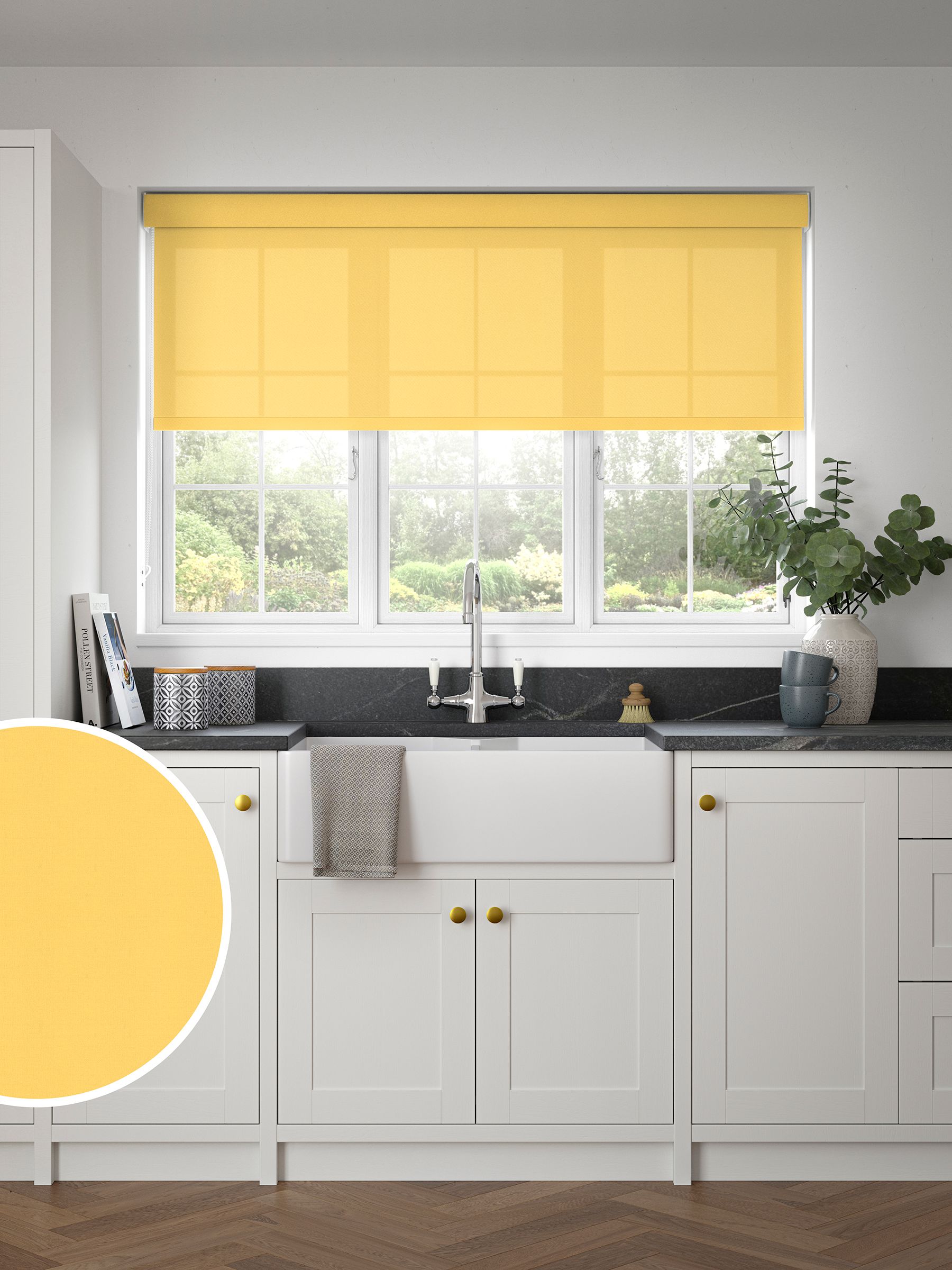 Buy Lemon Yellow Simply Plain Made to Measure Roller Blind from the Next UK online shop