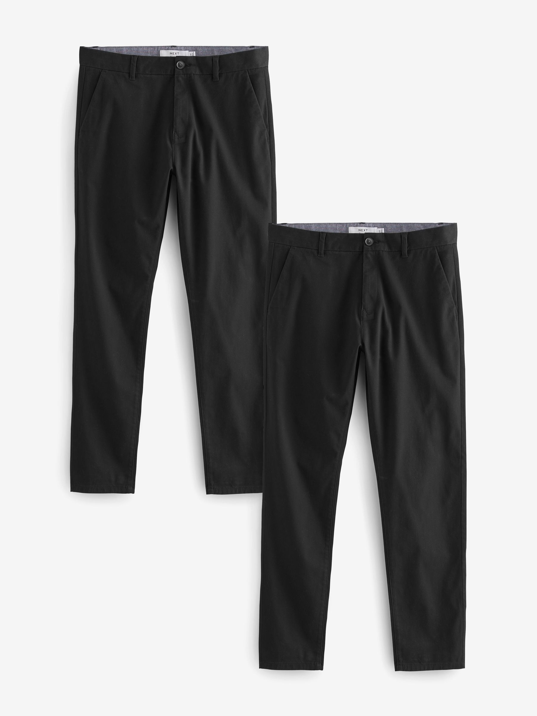 Buy Black Slim Fit Stretch Chino Trousers 2 Pack from the Next UK ...