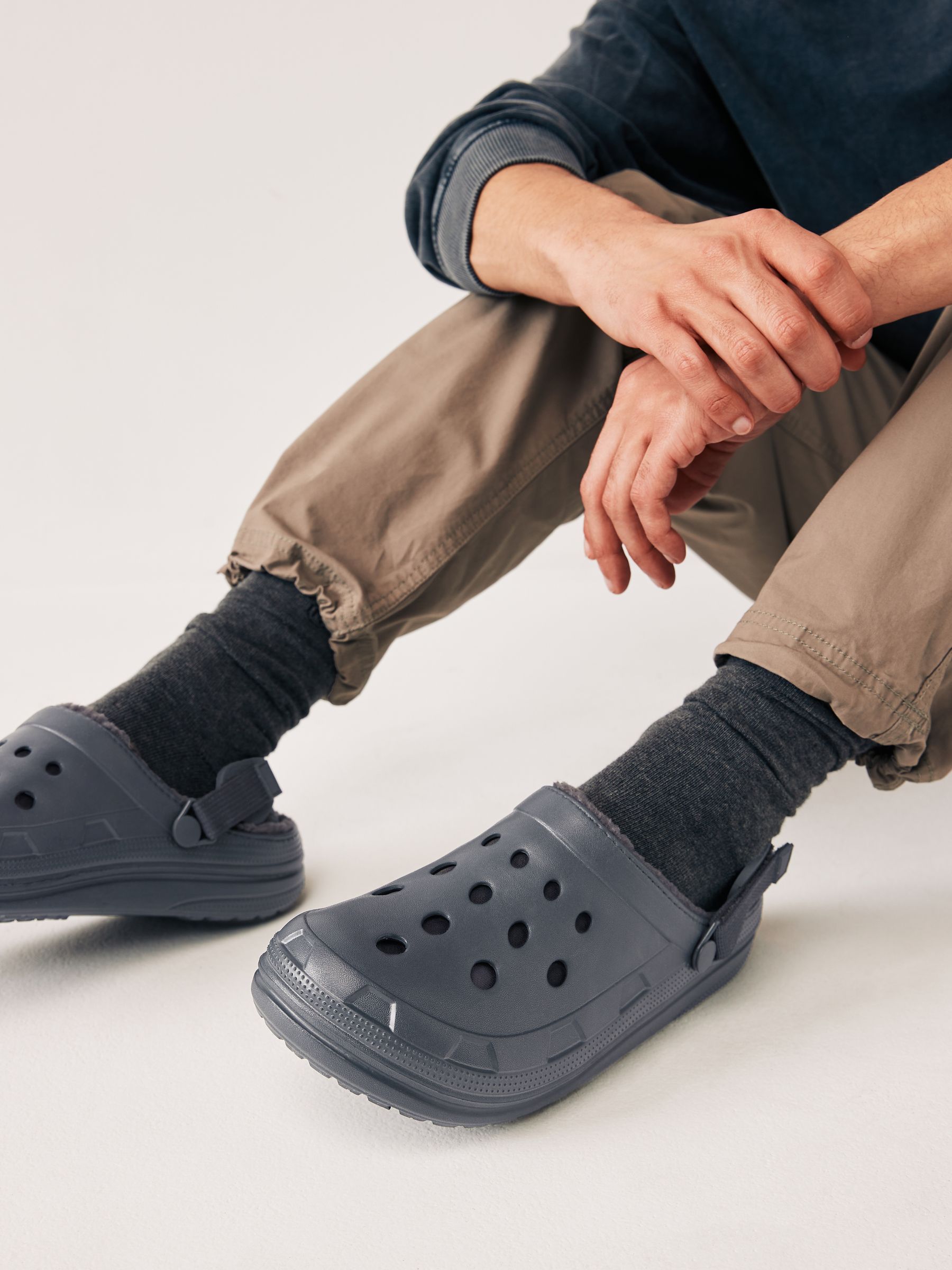 Buy Grey Borg Lined Mules from the Next UK online shop