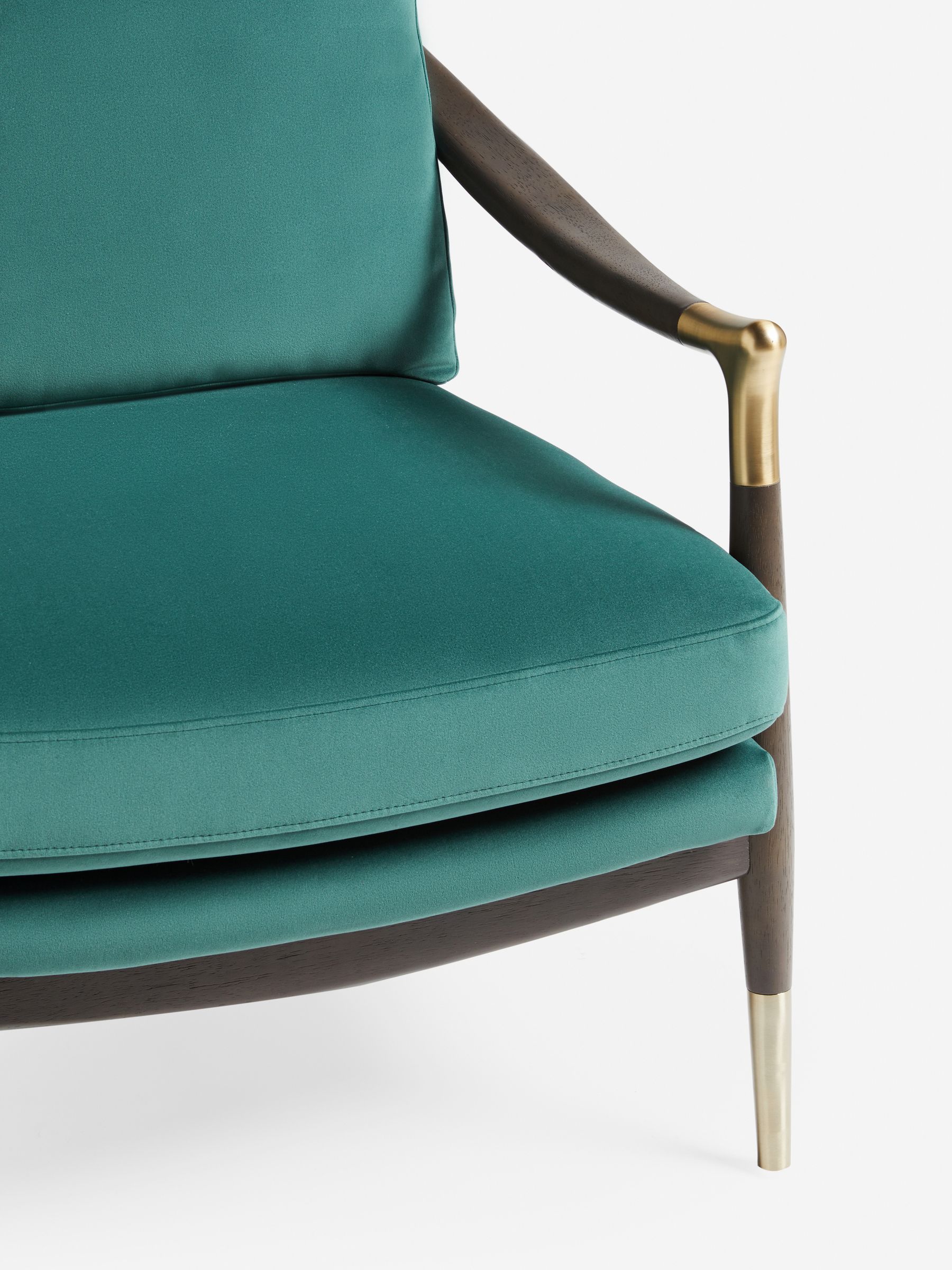 Buy Soft Velvet Marine Blue Flinton Wooden Dark Grey Leg Accent Chair ...