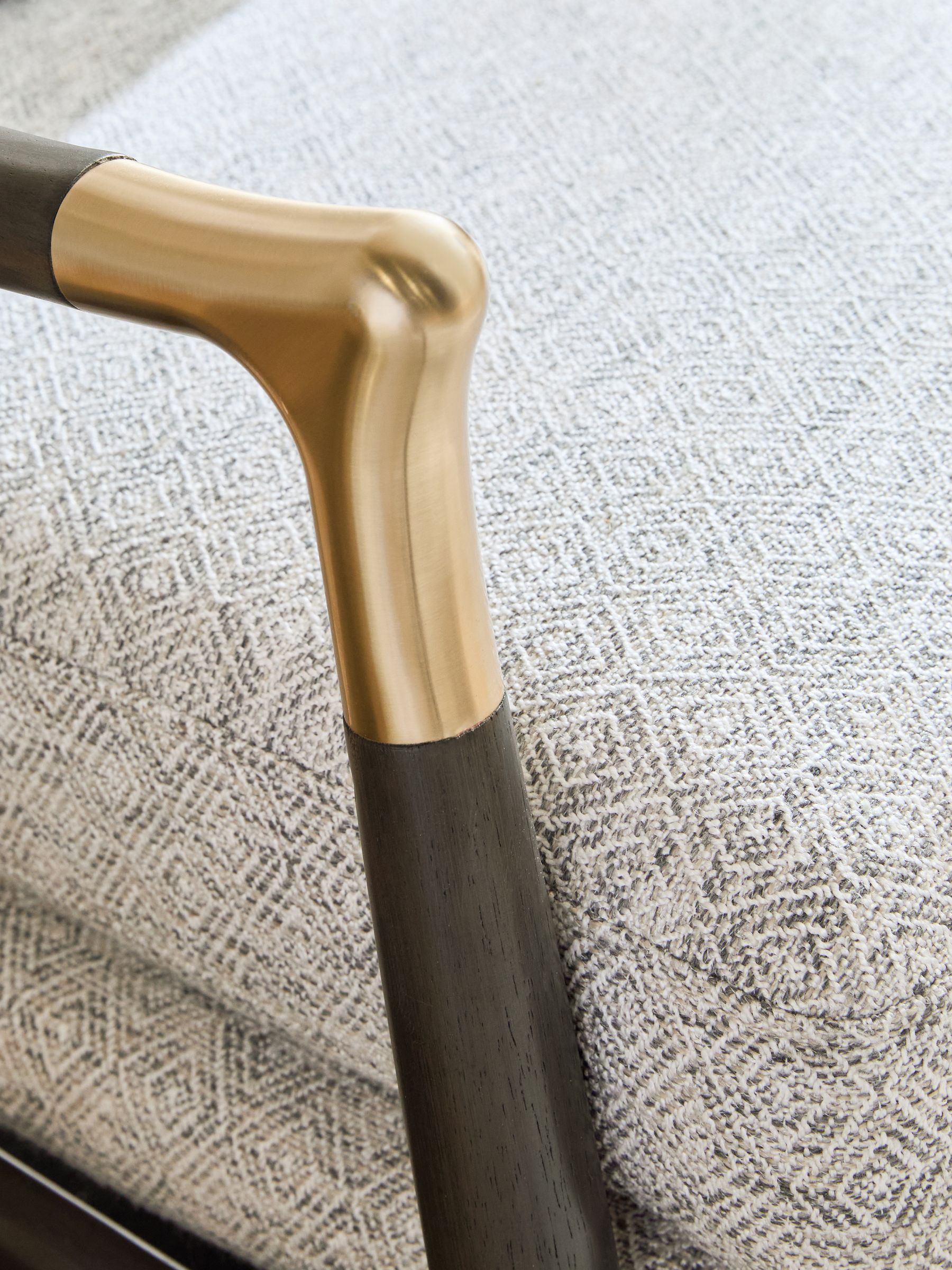 Buy Geo Weave Light Grey Flinton Wooden Dark Grey Leg Accent Chair from ...