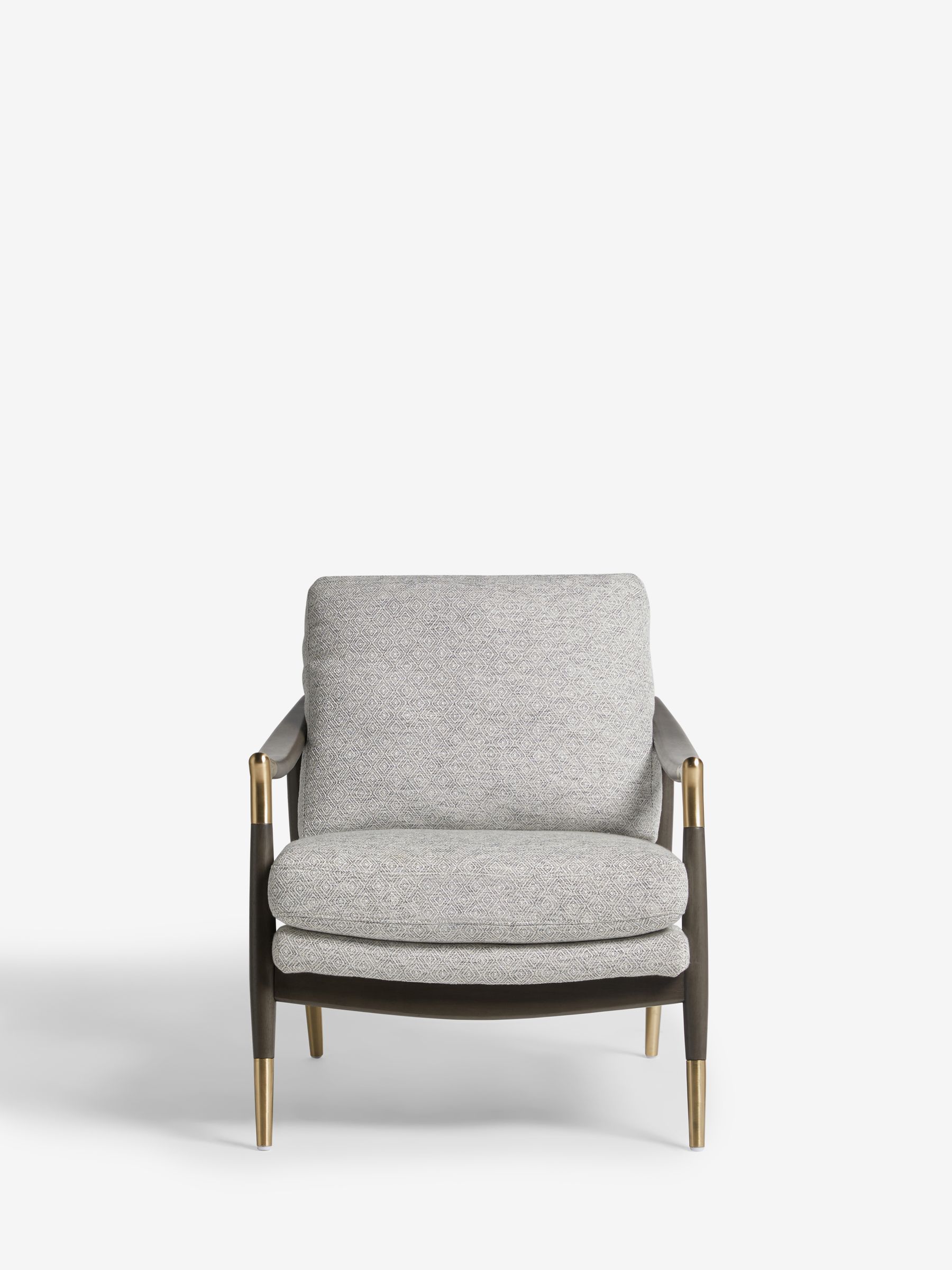 Buy Geo Weave Light Grey Flinton Wooden Dark Grey Leg Accent Chair from ...