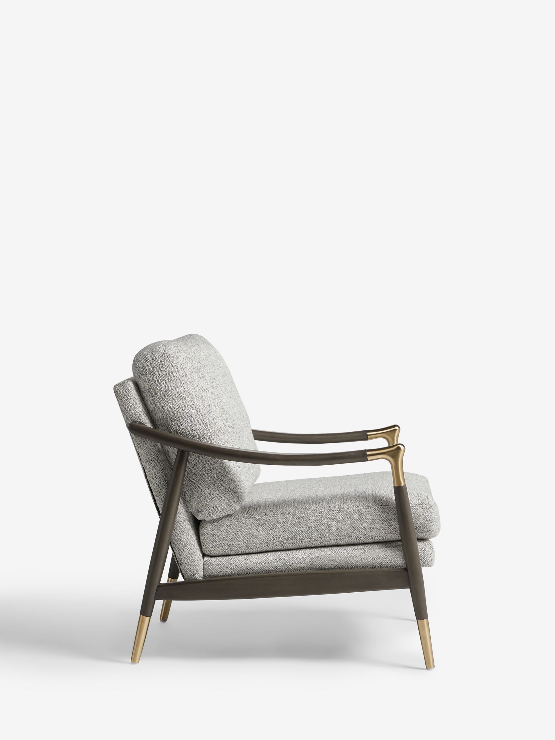 Buy Geo Weave Light Grey Flinton Wooden Dark Grey Leg Accent Chair from ...