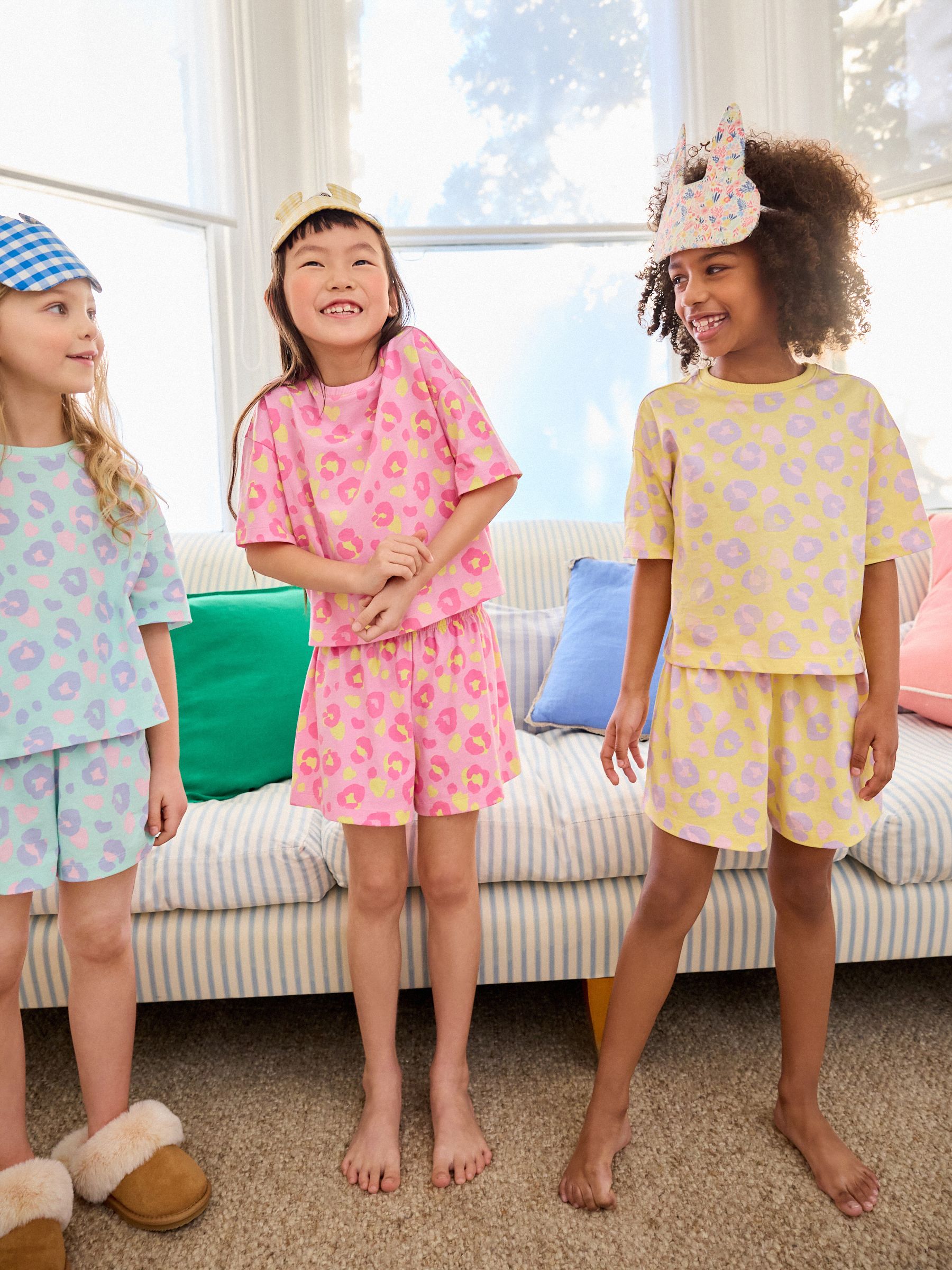 Buy Pastel Leopard Print Short Pyjamas 3 Pack (3-16yrs) from Next ...