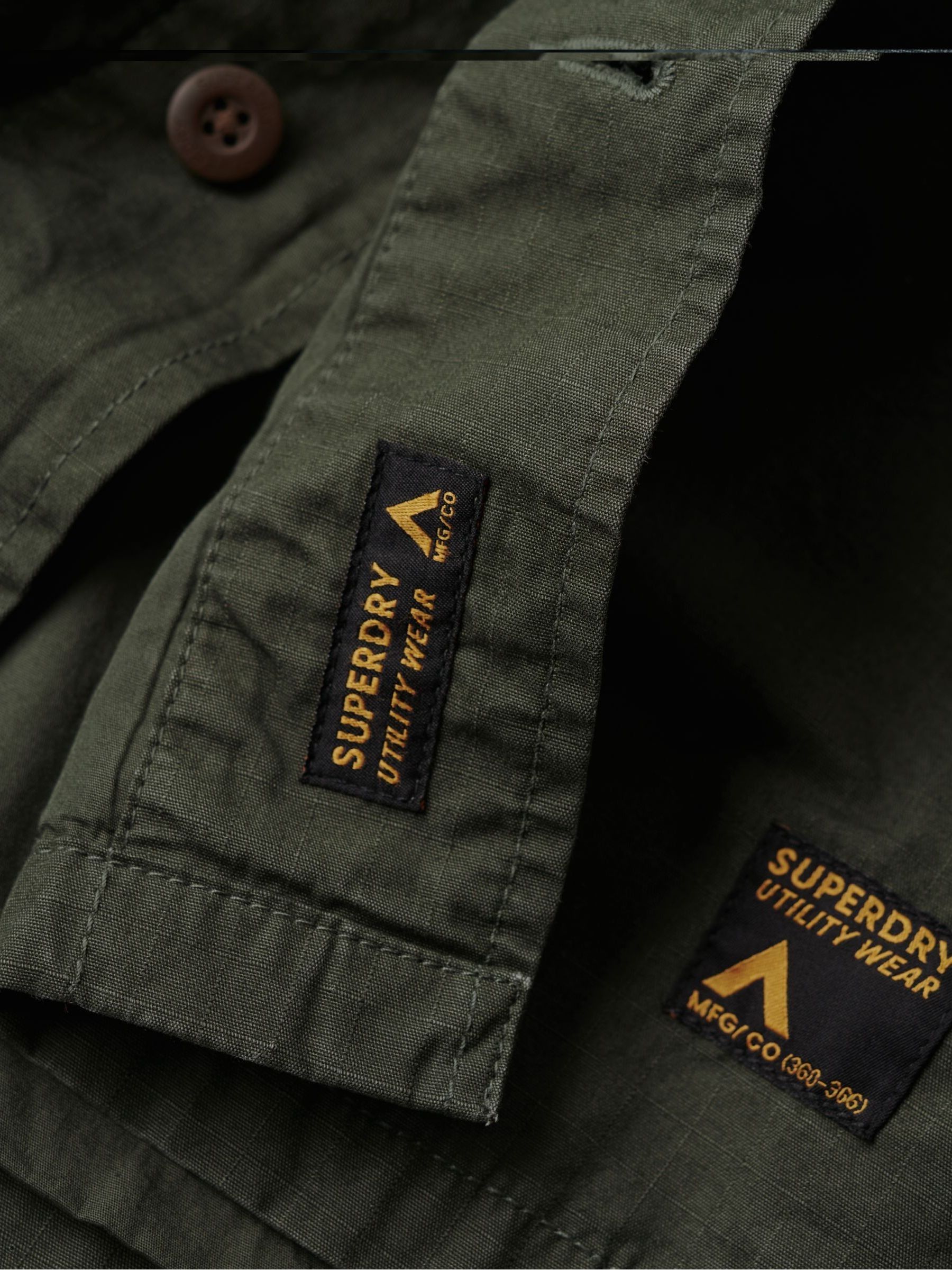 Buy Superdry Dark Green 100% Cotton Military Overshirt Jacket from the ...