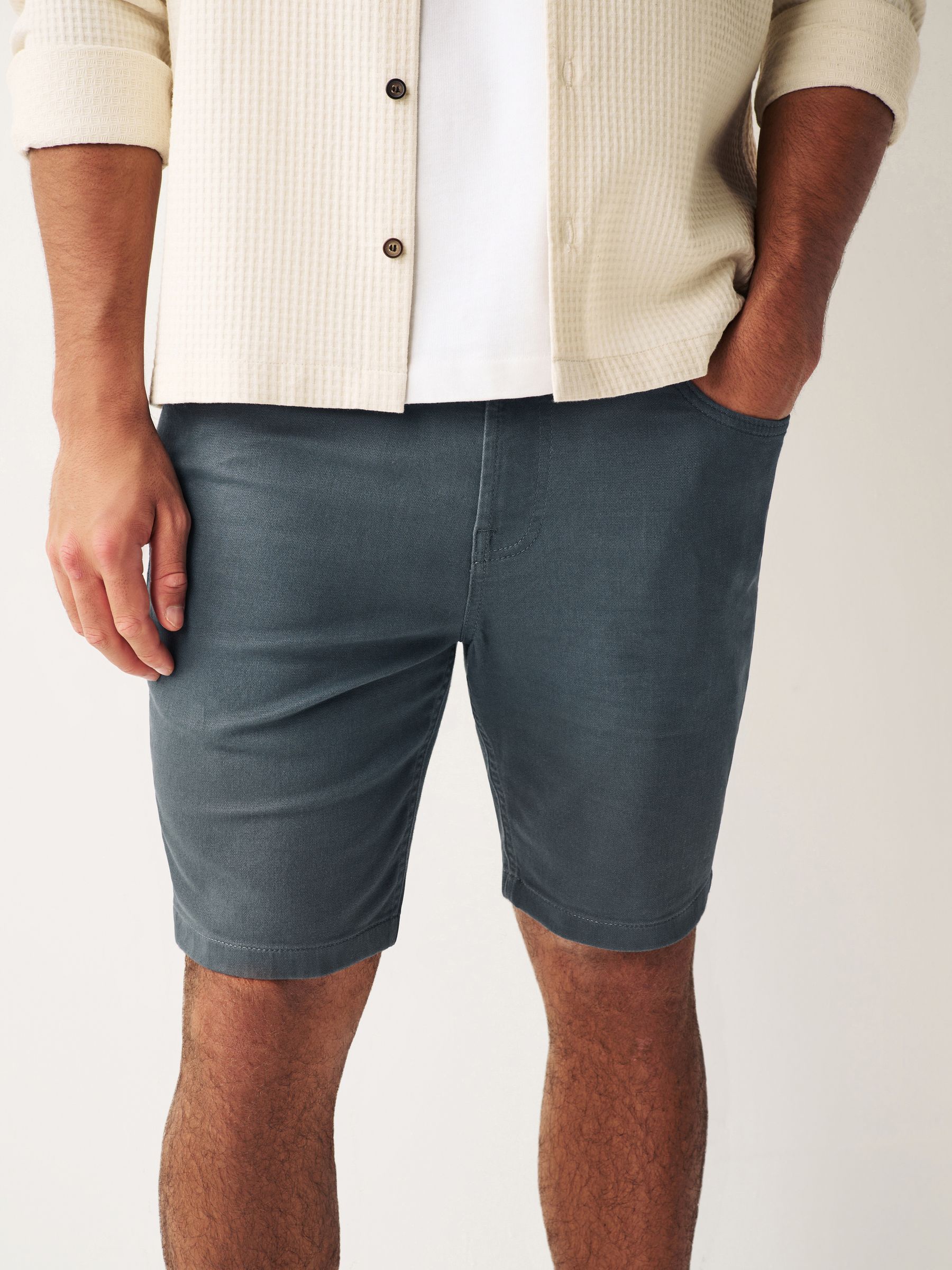 Buy Blue Straight Motionflex 5 Pocket Chino Shorts from the Next UK ...