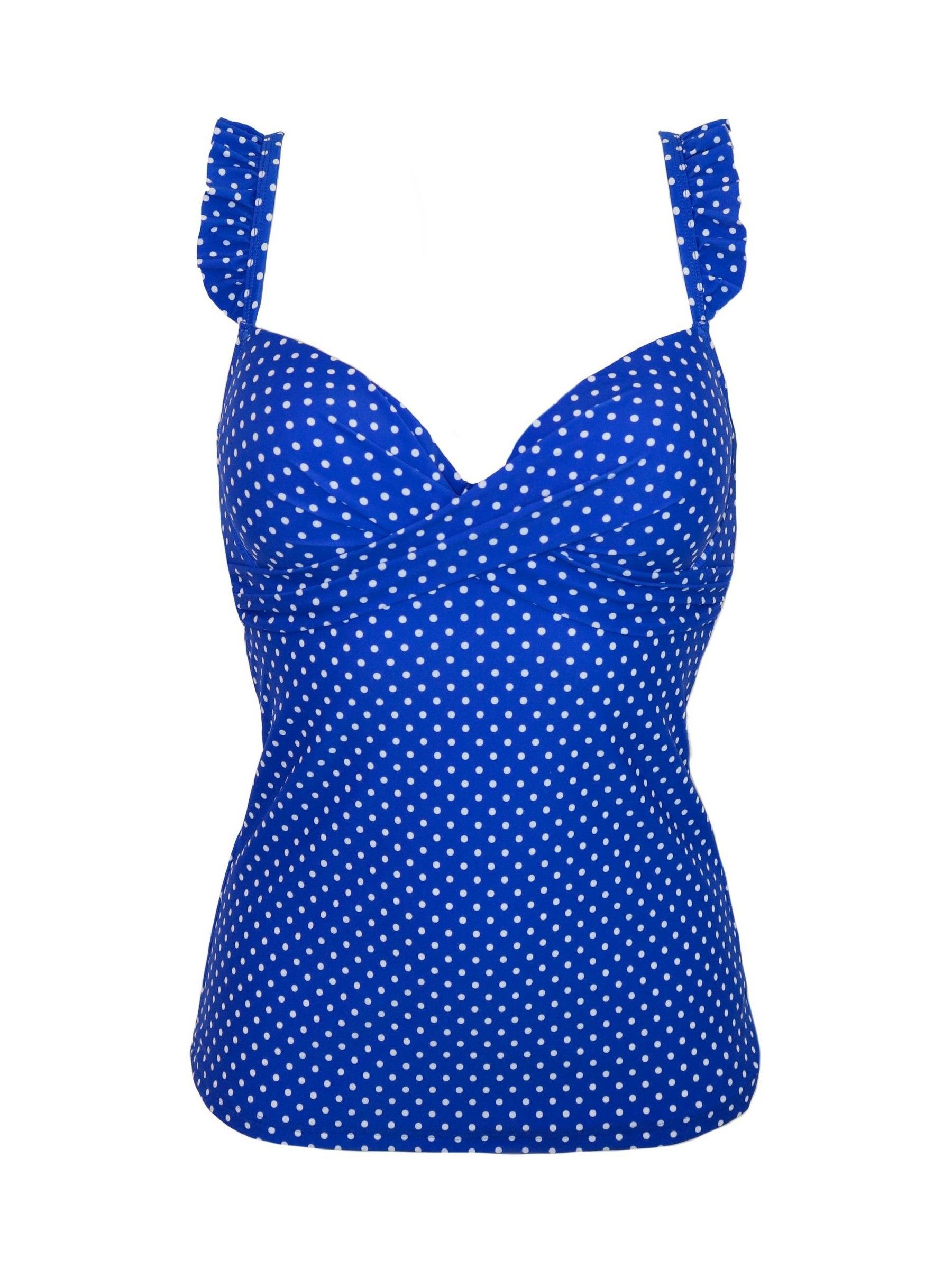 Buy Pour Moi Blue Sicily Lightly Padded Underwired Tankini Top from the ...