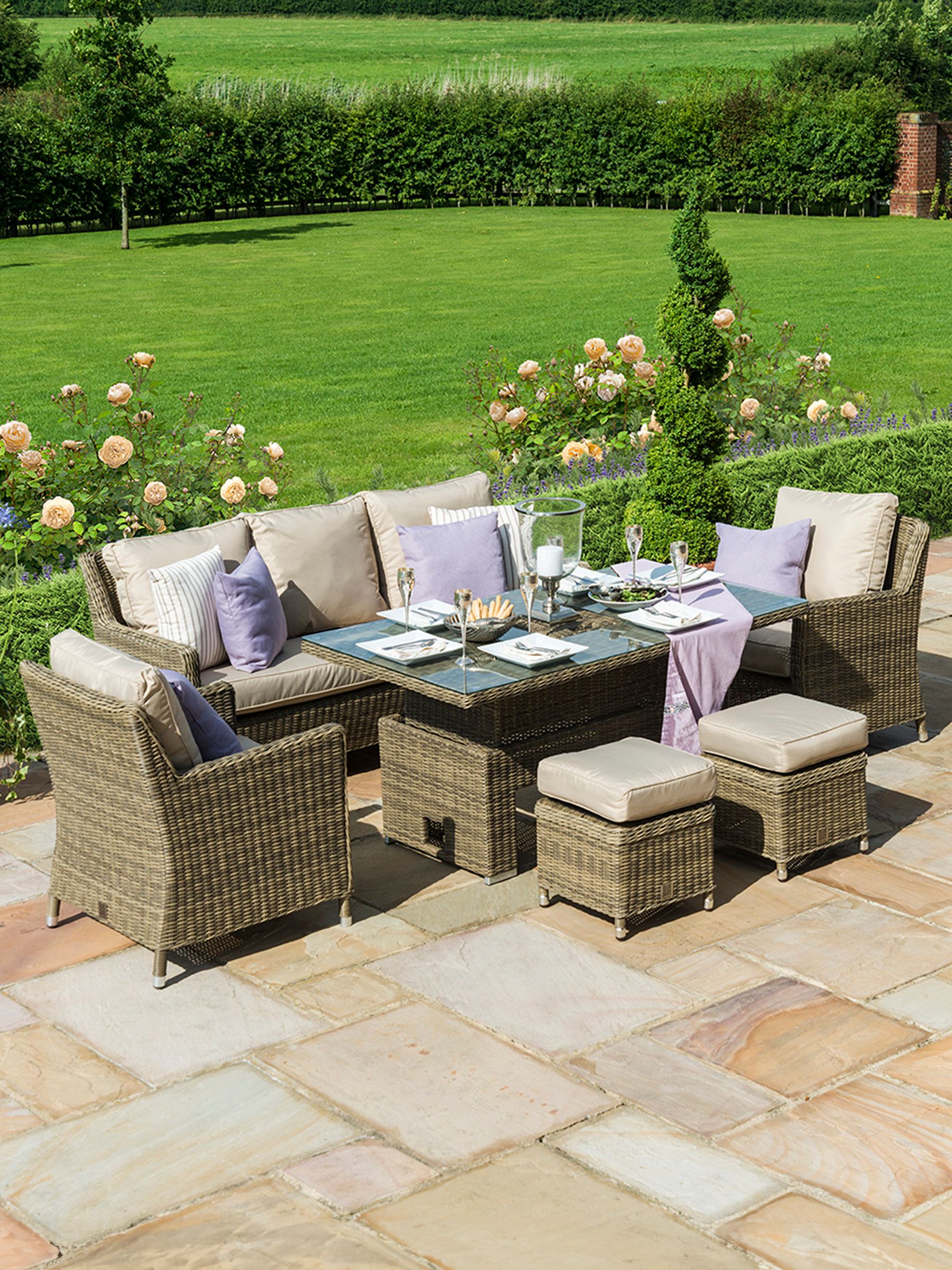 Buy Maze Beige Winchester Garden Rattan Sofa Dining Set with Ice Bucket ...