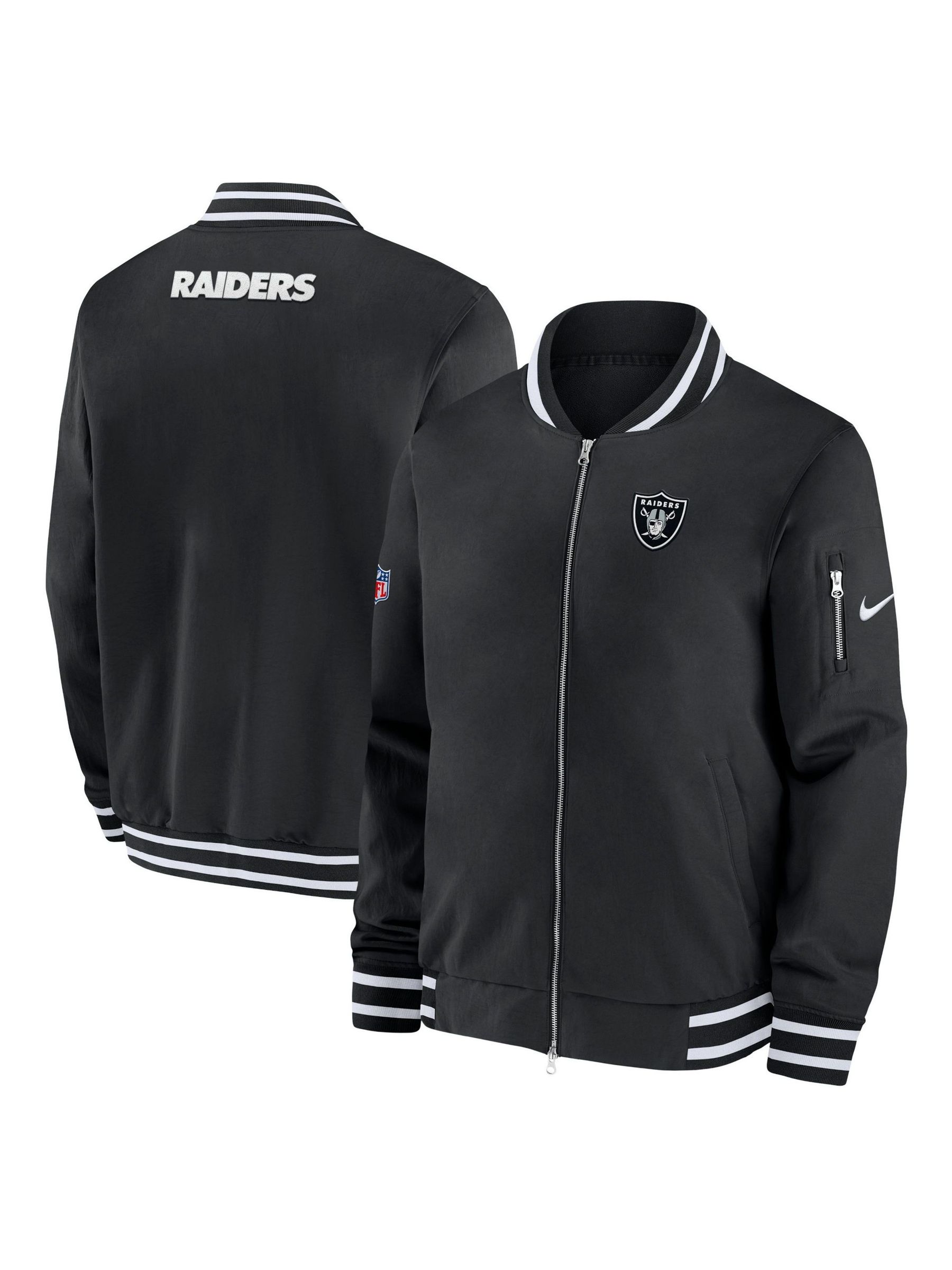 Buy Fanatics NFL Las Vegas Raiders Sideline Coach Bomber Black Jacket ...