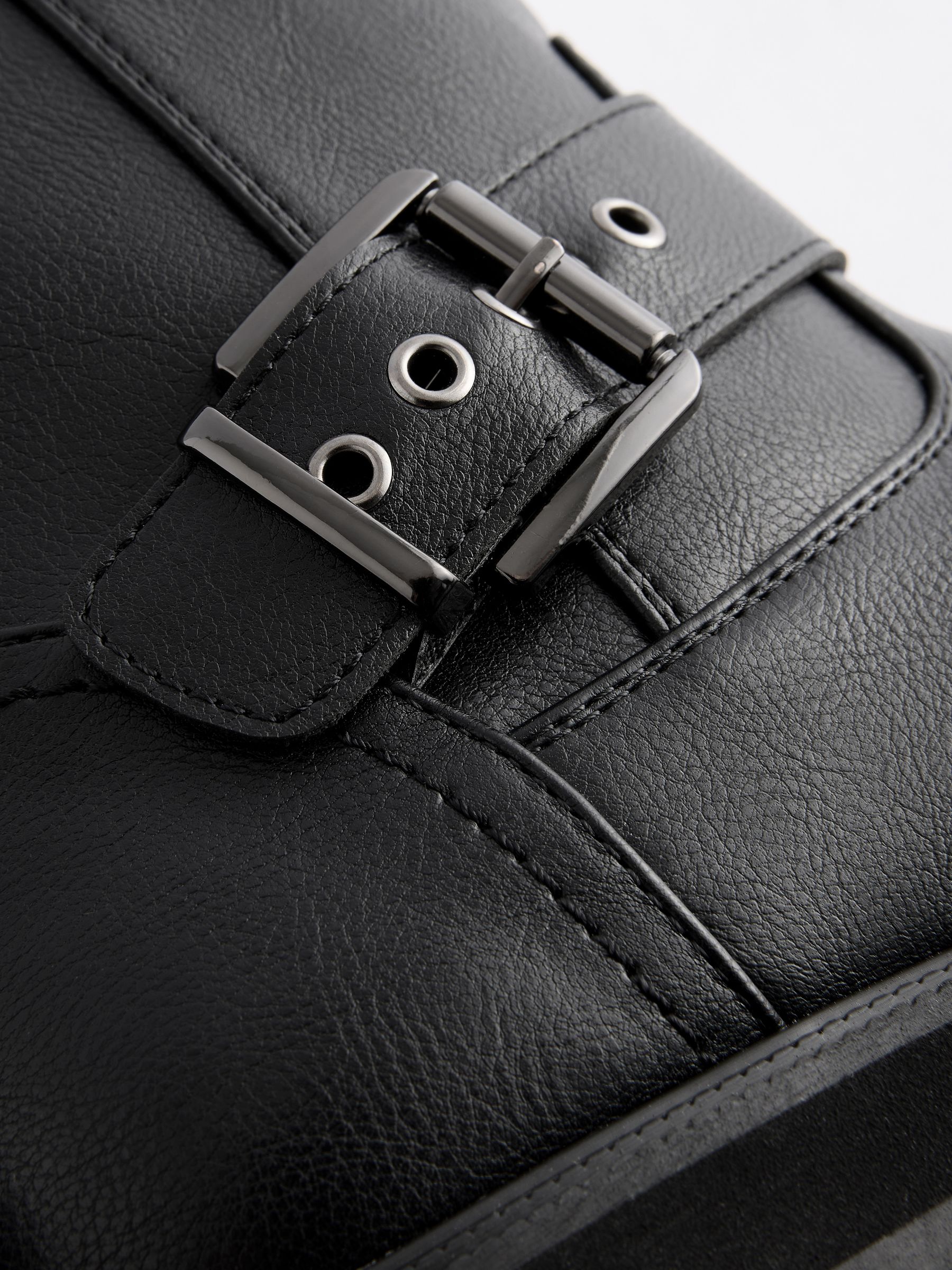 Buy Black Standard/Wide Fit Forever Comfort® Buckle Biker Ankle Boots ...