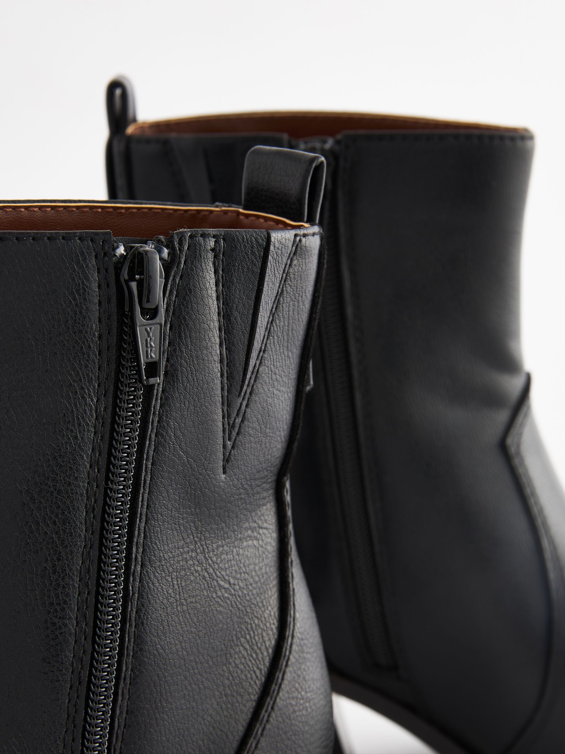 Buy Black Tumbled Standard/Wide Fit Forever Comfort® Cowboy Ankle Boots ...