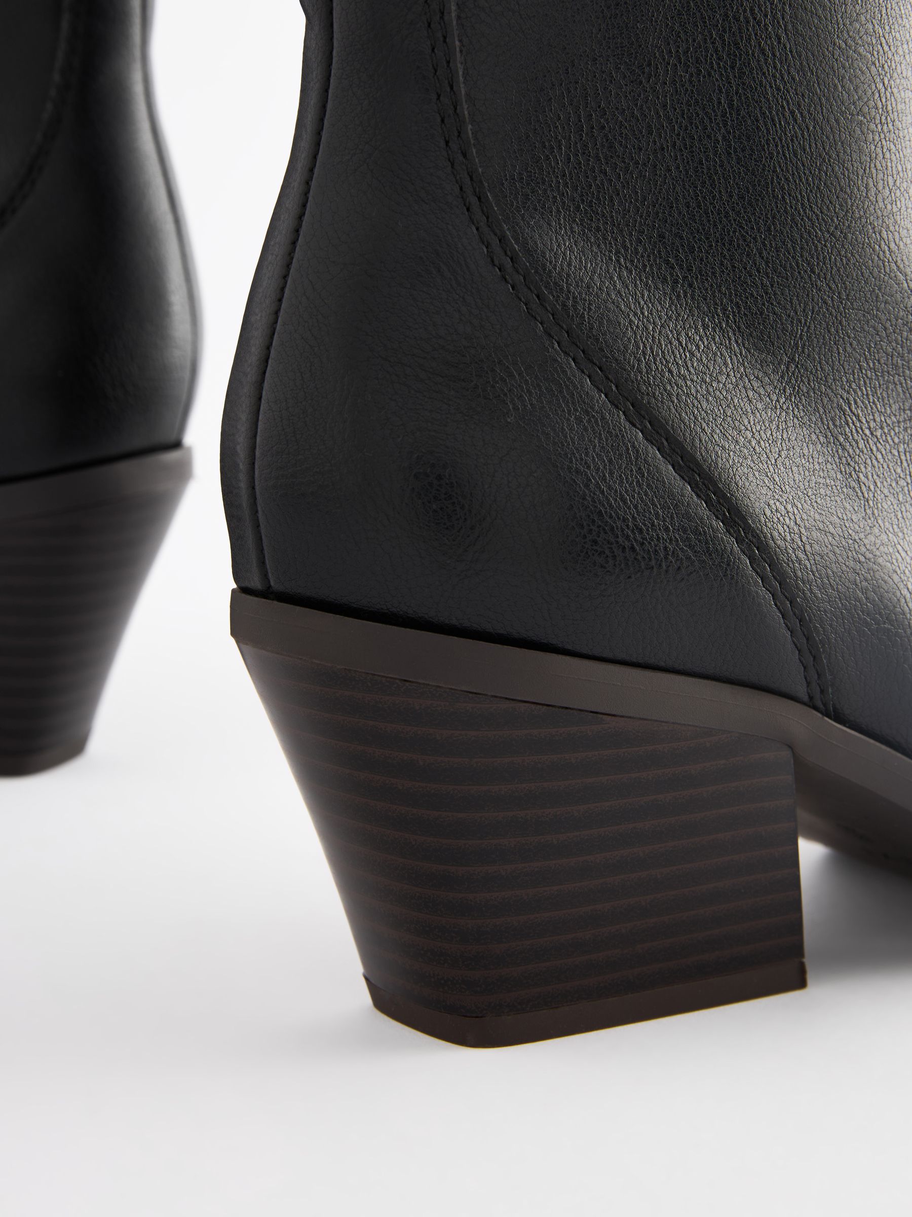 Buy Black Tumbled Standard/Wide Fit Forever Comfort® Cowboy Ankle Boots ...