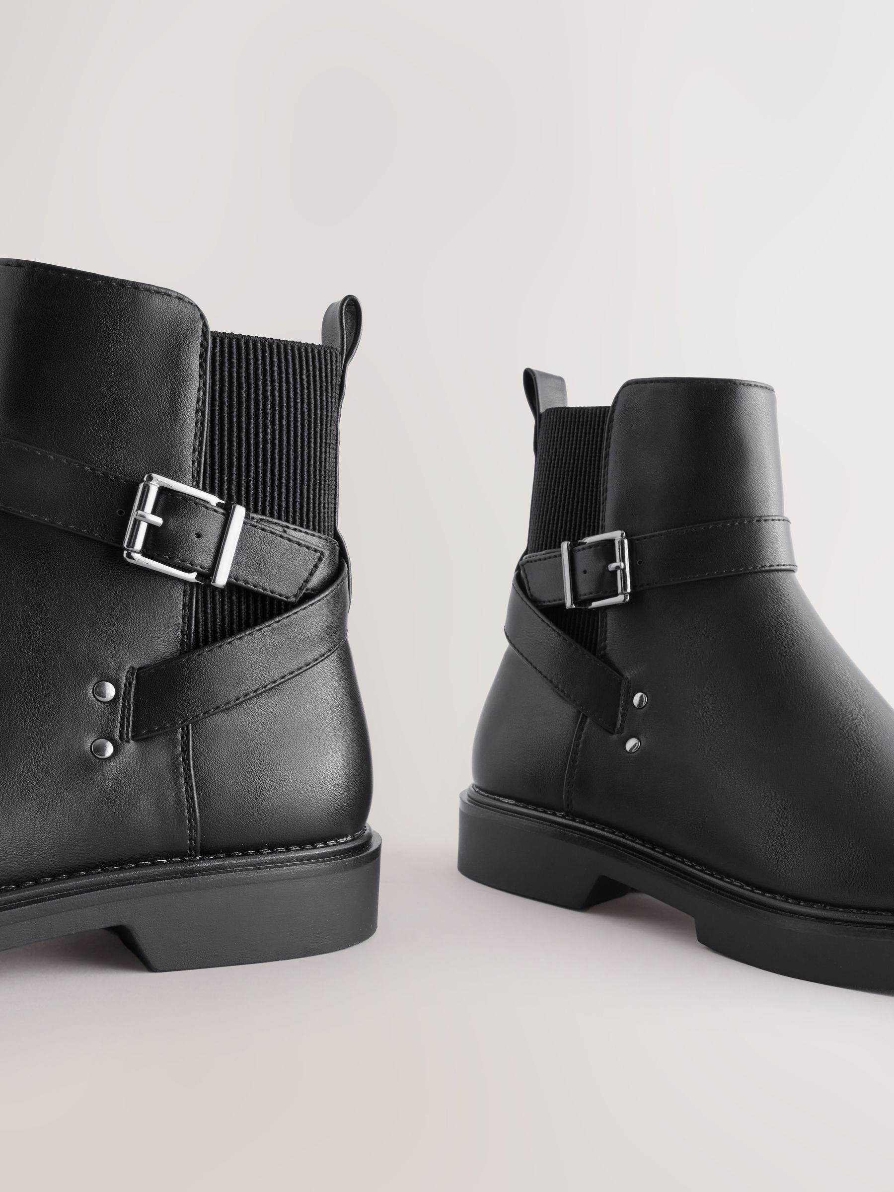 Buy Black Standard/Wide Fit Forever Comfort® Chelsea Buckle Ankle Boots ...