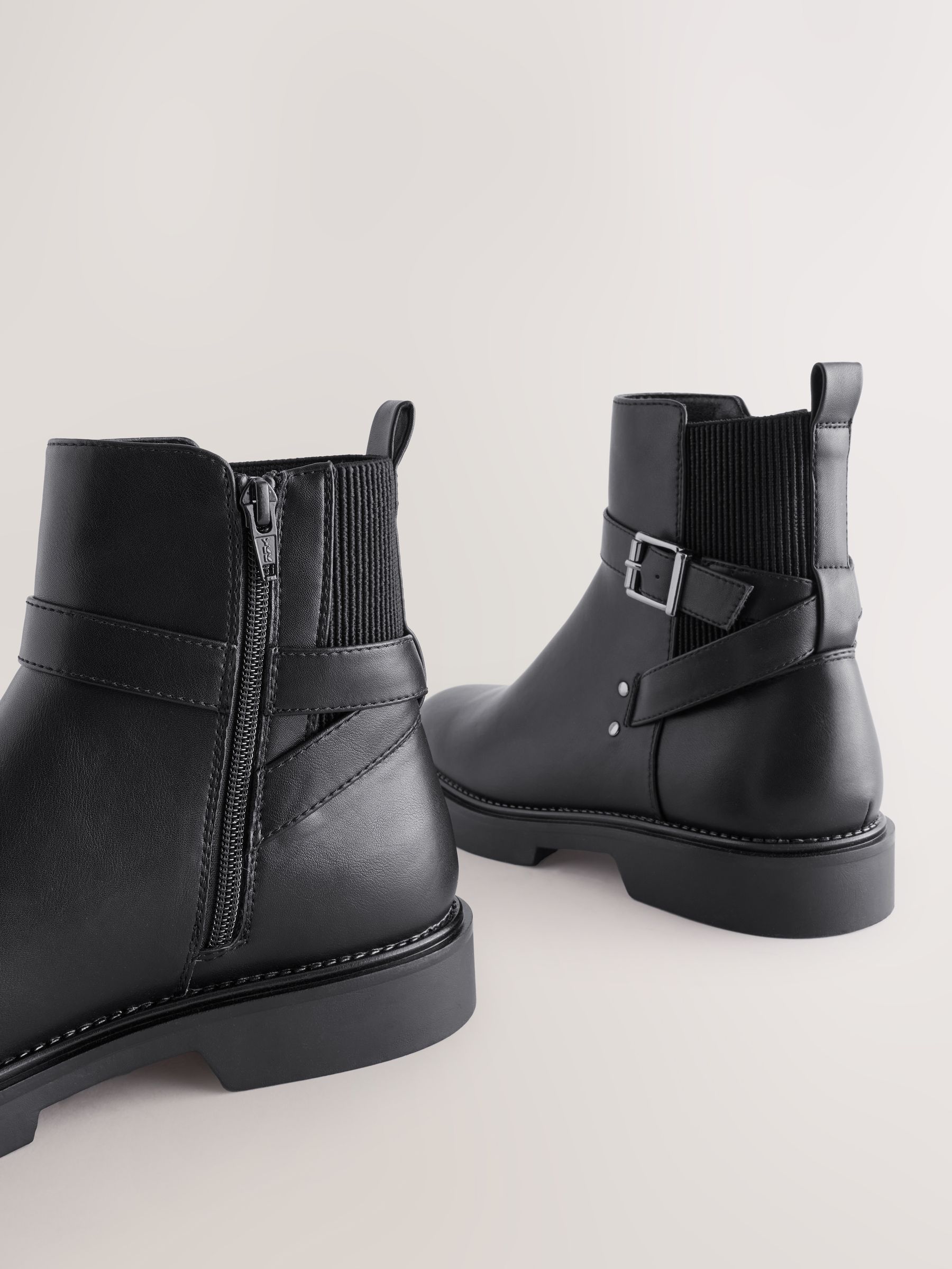 Buy Black Standard/Wide Fit Forever Comfort® Chelsea Buckle Ankle Boots ...