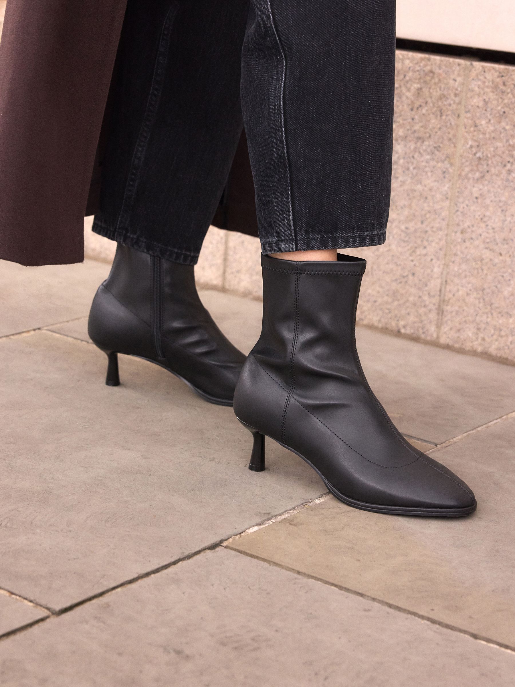 Buy Black Standard/Wide Fit Forever Comfort® Skinny Heel Ankle Sock ...