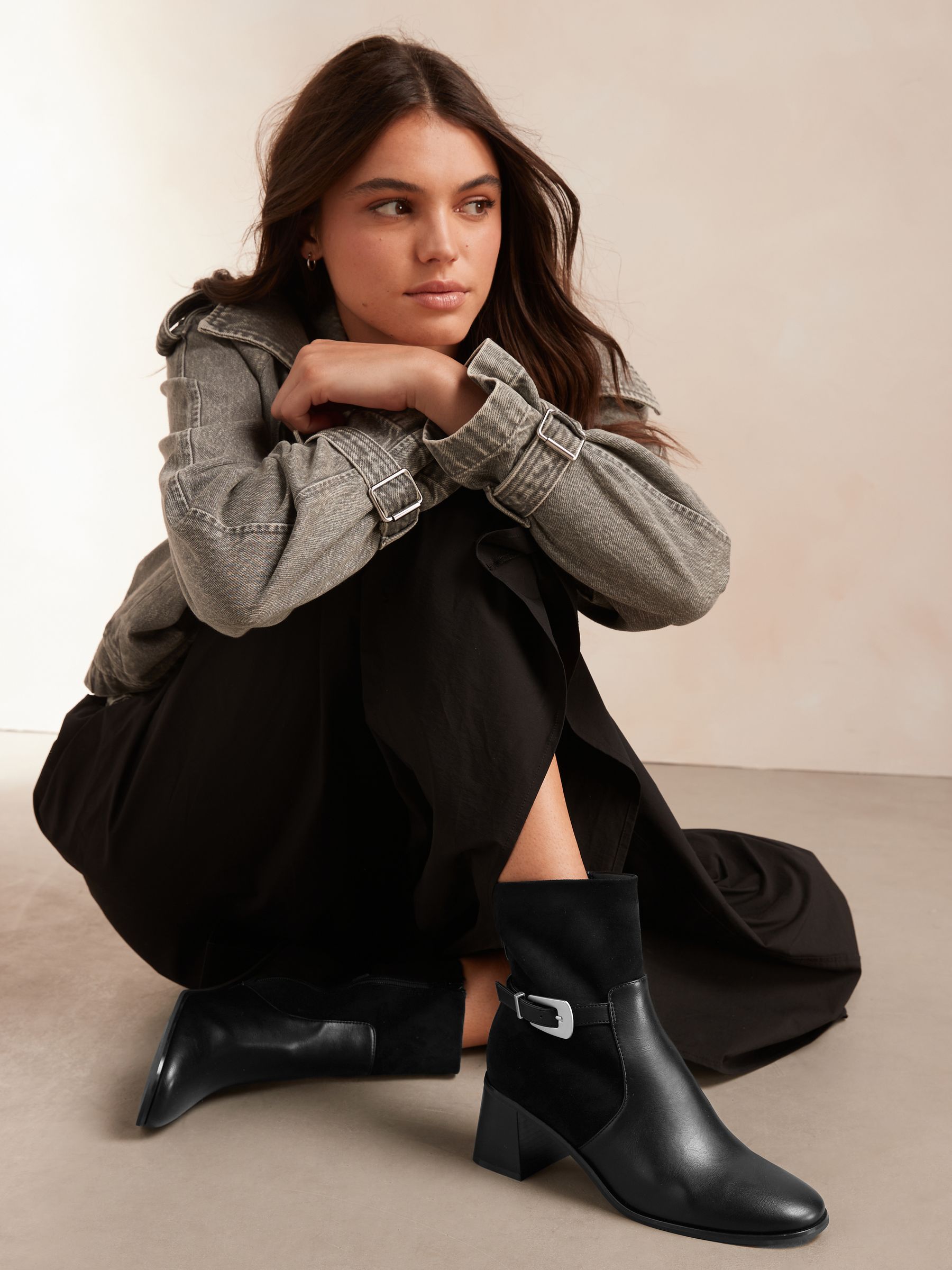 Buy Black Forever Comfort® Buckle Ankle Boots from Next United Arab ...