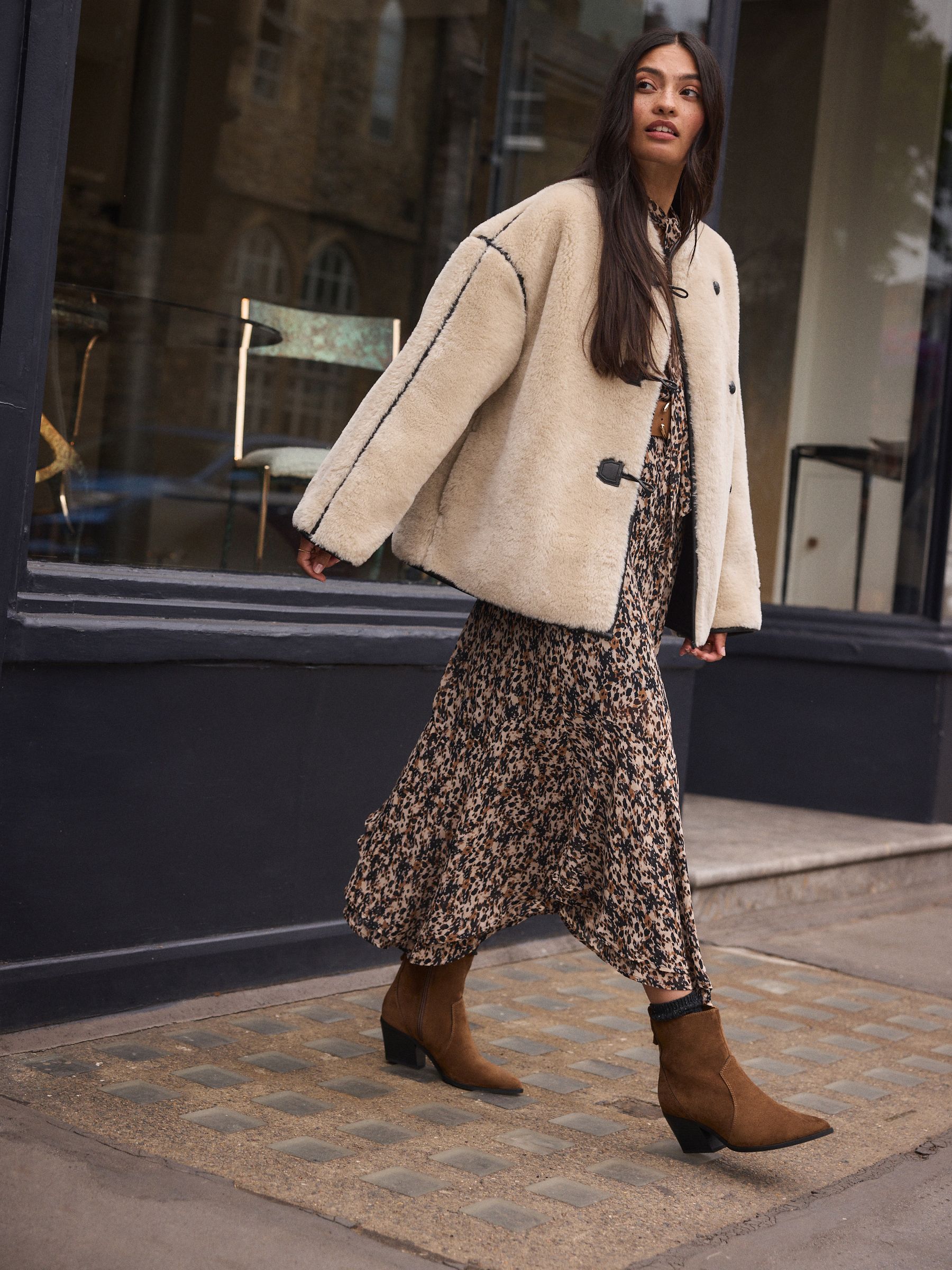 Buy Tan Brown Extra Wide Fit Chelsea Style Western Cowboy Boots from ...