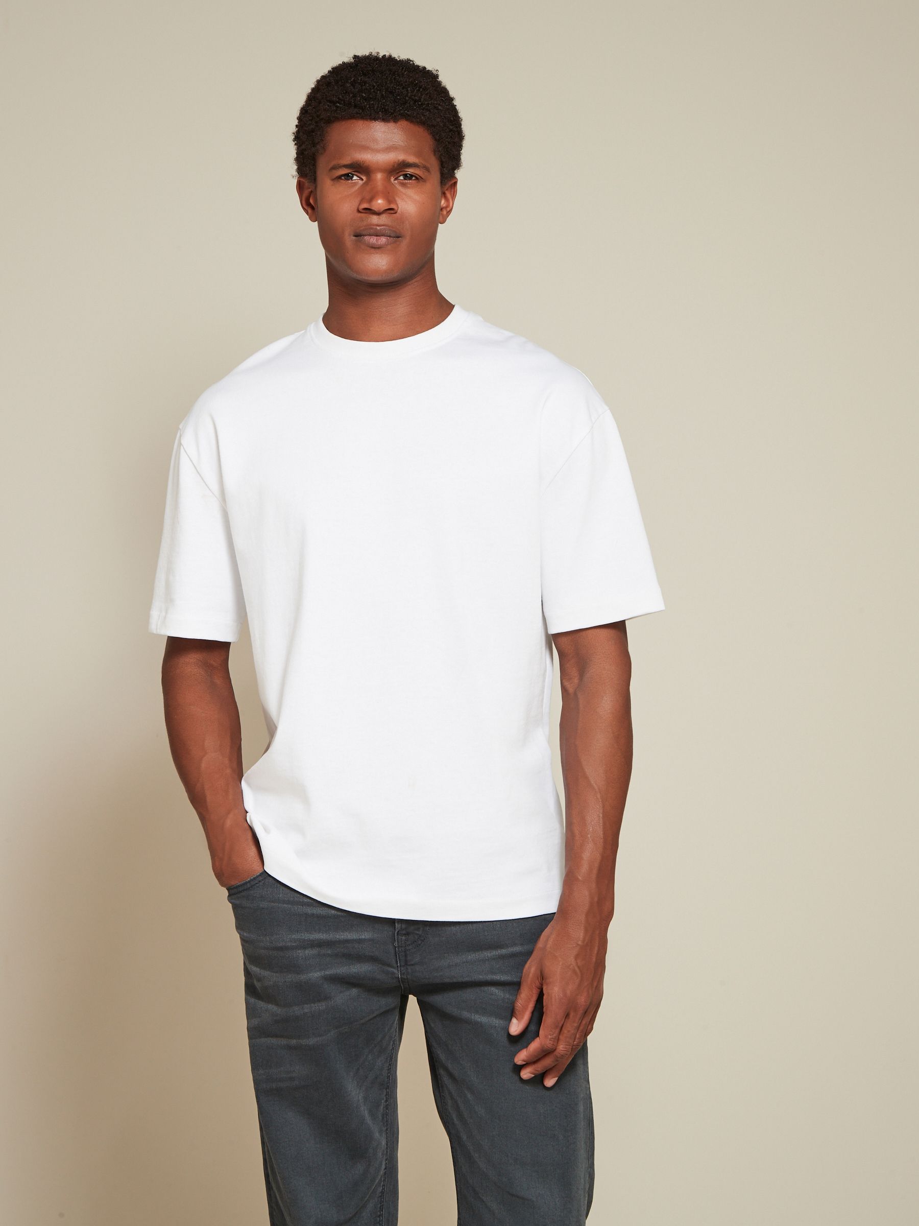 Buy White/Black/Navy Relaxed Fit Heavyweight T-Shirts 3 Pack from the ...