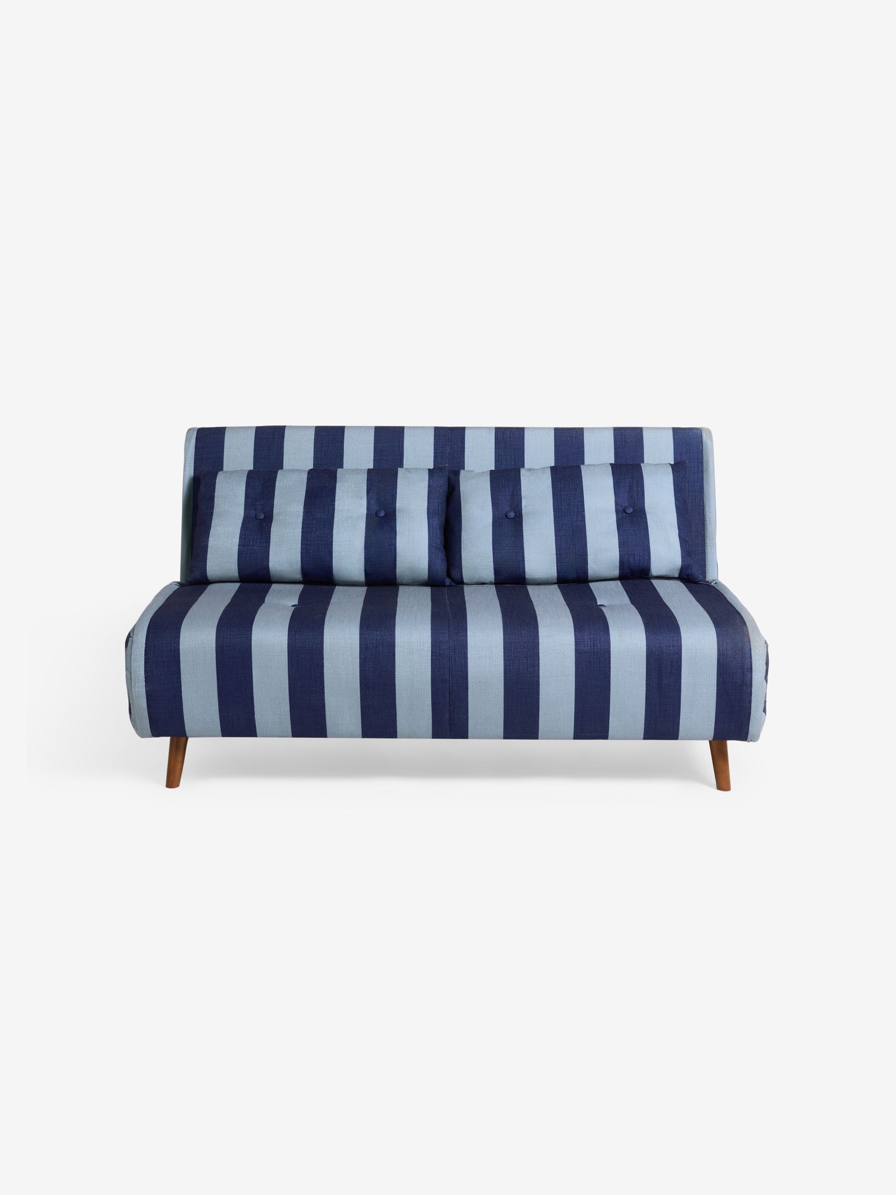 Buy MADE.COM Eclipse Blue Wide Stripe Large Haru 2 Seater Sofa Bed from ...
