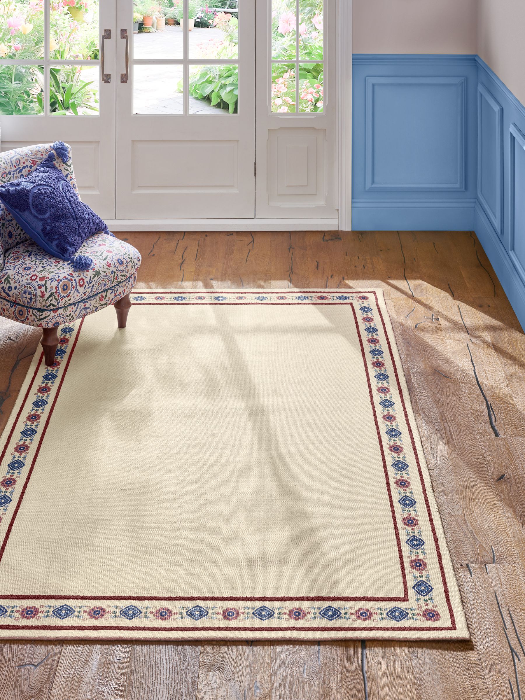 Buy Joules Natural Blenheim Tufted Border Flat Weave Rug from the Next ...