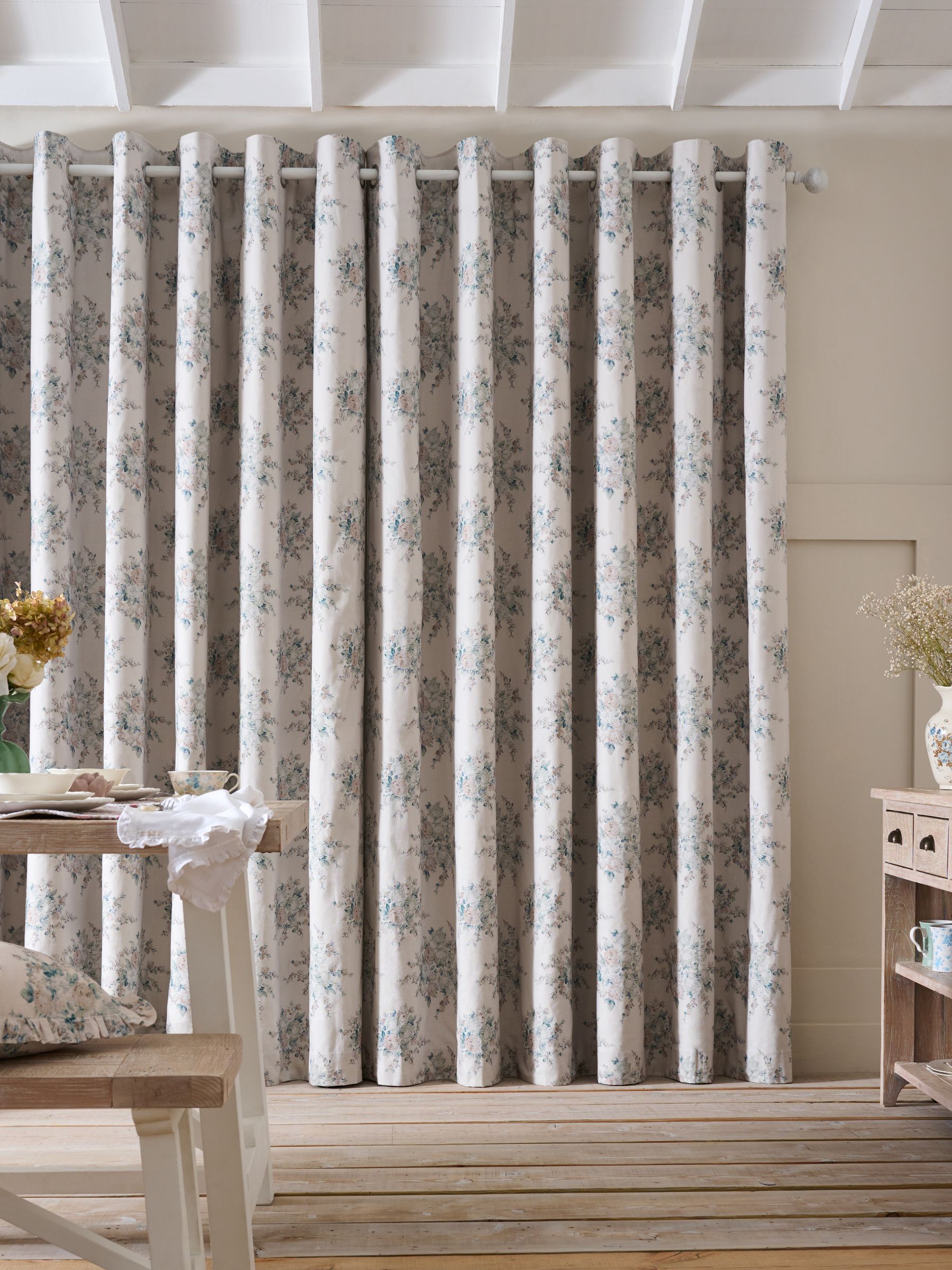 Buy Shabby Chic by Rachel Ashwell® Natural Eyelet Rose Blossom Teal on ...