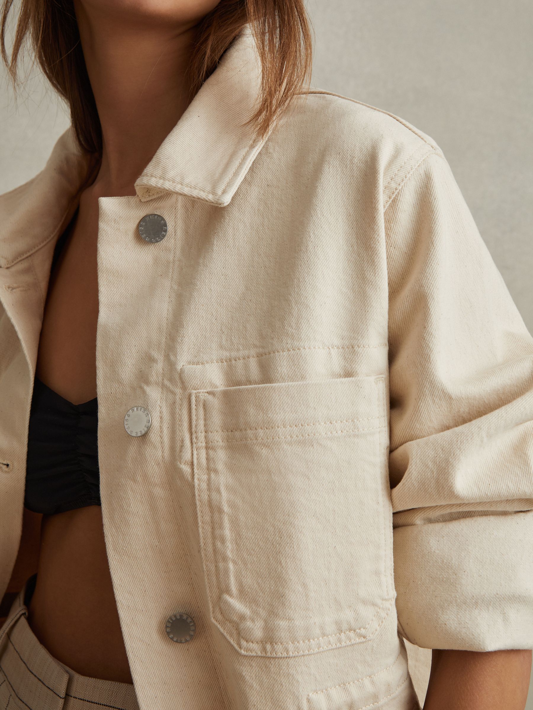Buy Reiss Cream Clayton Denim Overshirt from the Next UK online shop