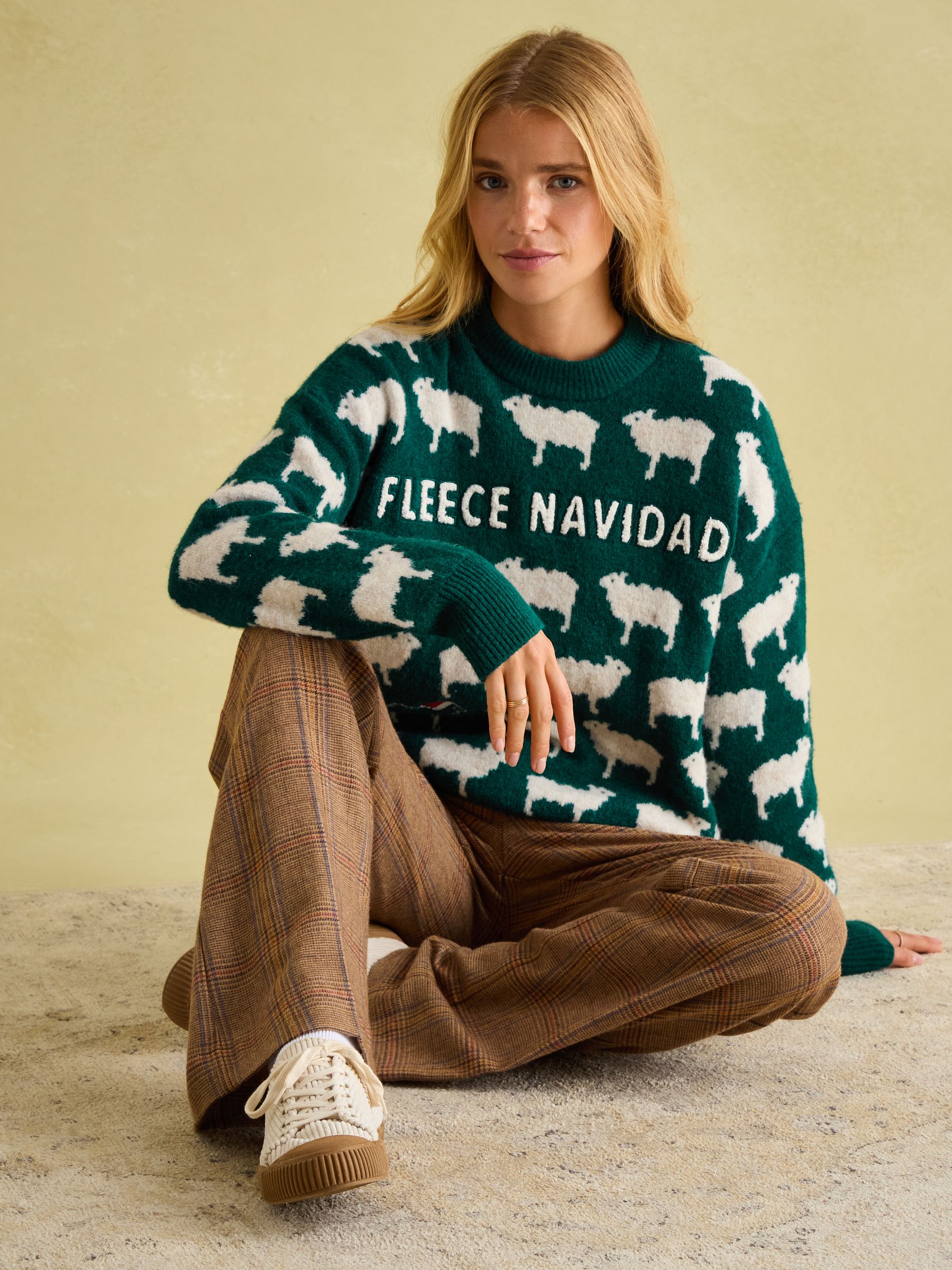 Buy Joules Fleece Navidad Green Christmas Jumper from the Next UK ...
