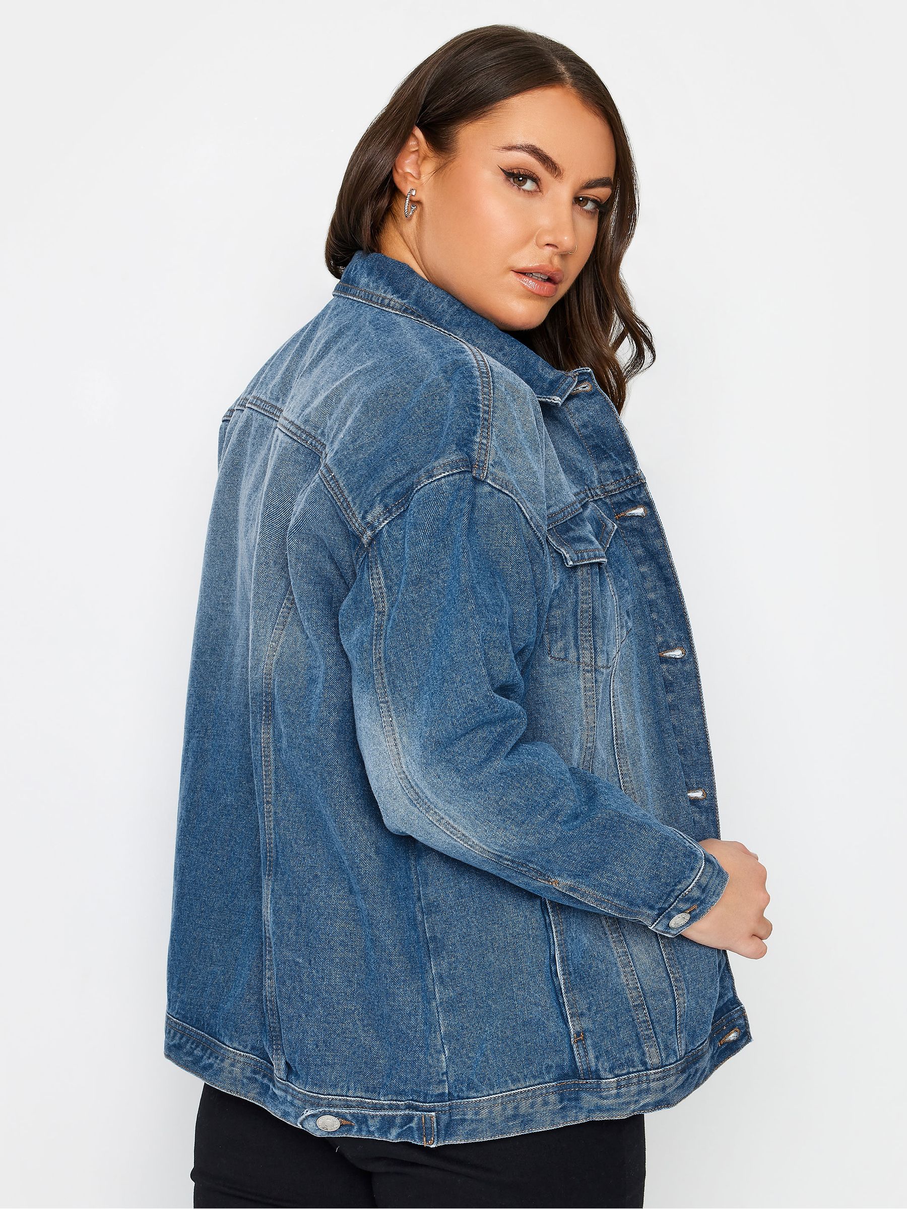 Buy Yours Curve Blue Oversized 100% Cotton Denim Jacket from the Next ...