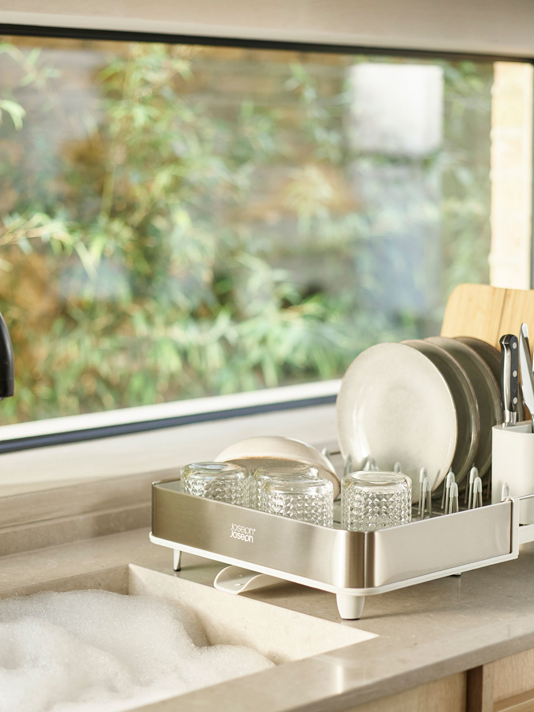 Buy Joseph Joseph Light Stone Expandable Dish Rack With Draining Spout ...