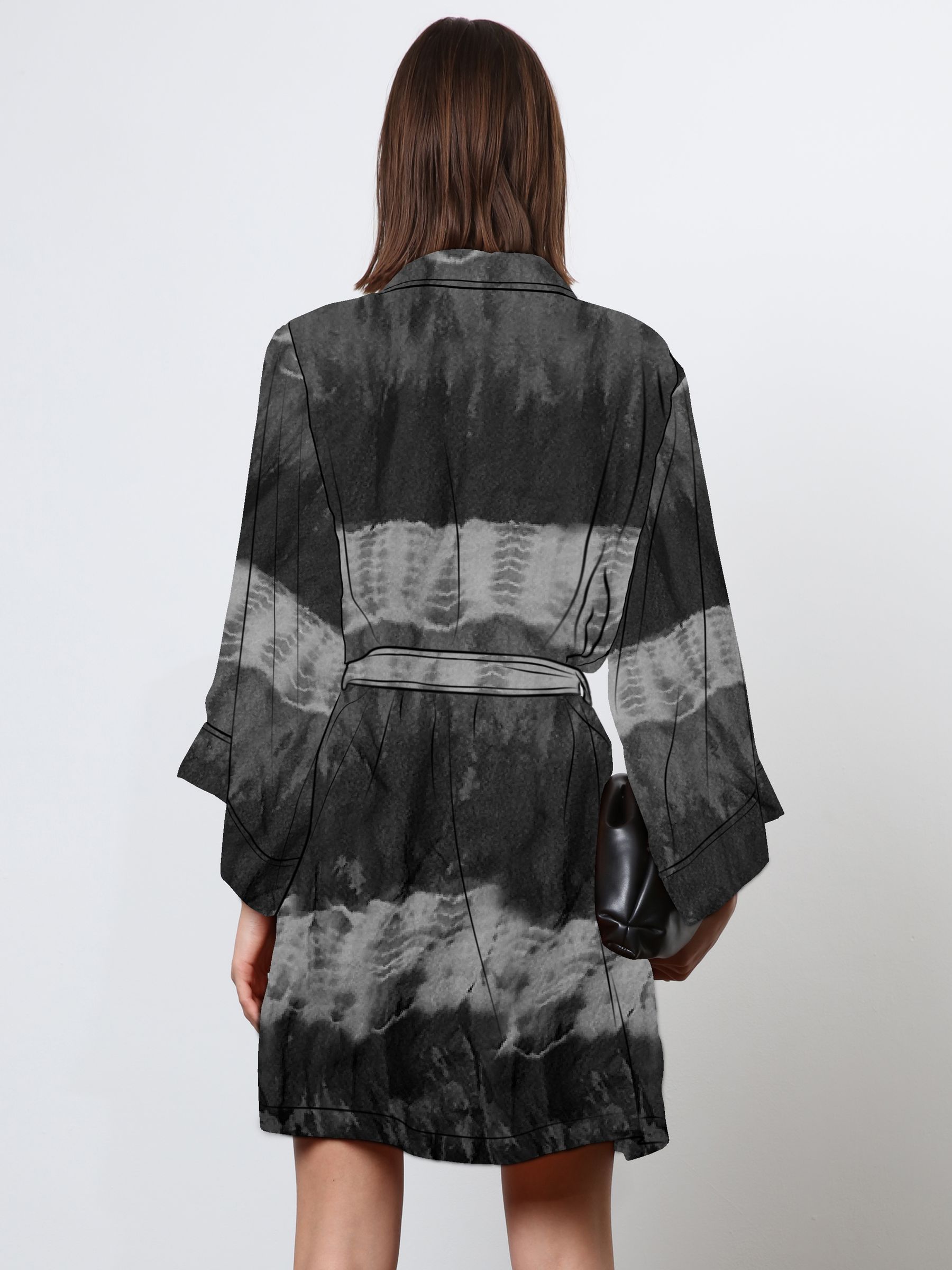 Buy Religion Black Tie Dye Tunic Shirt Dress With Kimono Sleeves in ...