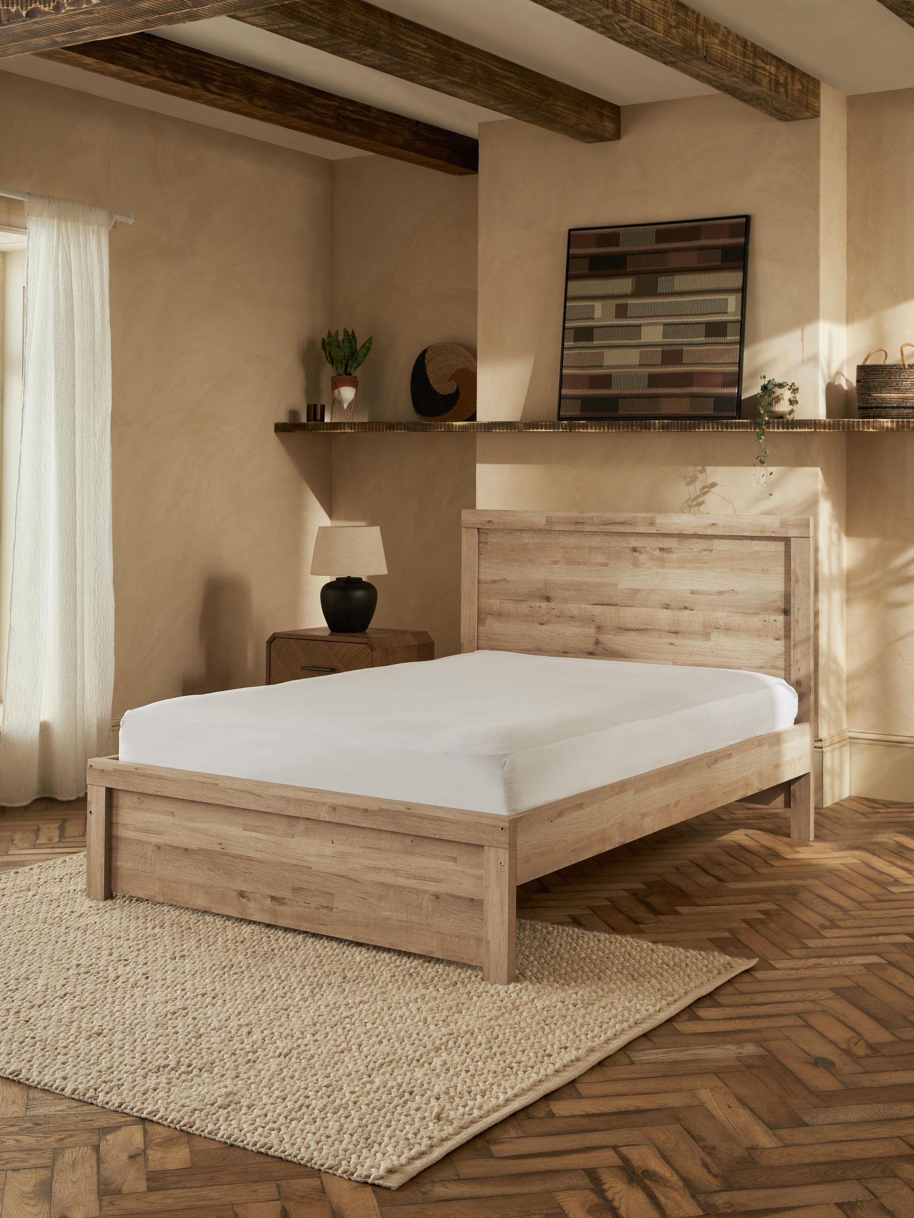 Buy Light Oak Effect Bronx Wooden Bed Frame from the Next UK online shop