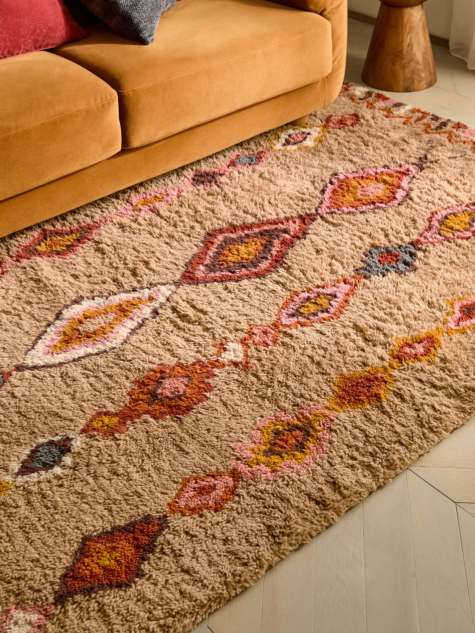Buy Multi Natural Taza Shaggy Berber Rug from the Next UK online shop