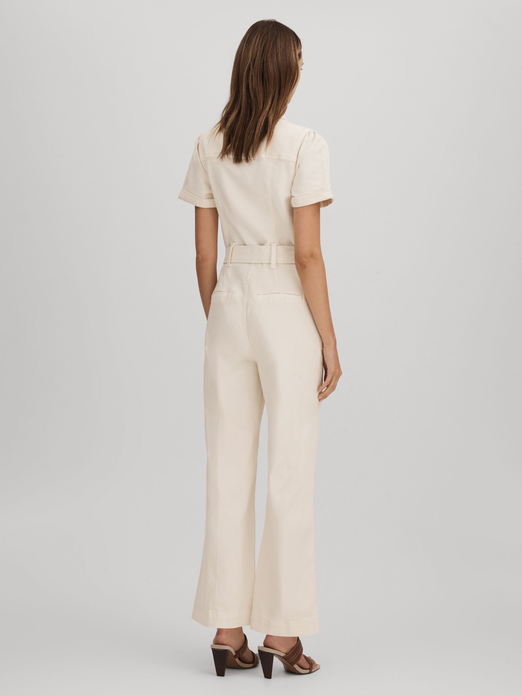 Buy Paige Sand Denim Puff Sleeve Jumpsuit from the Next UK online shop