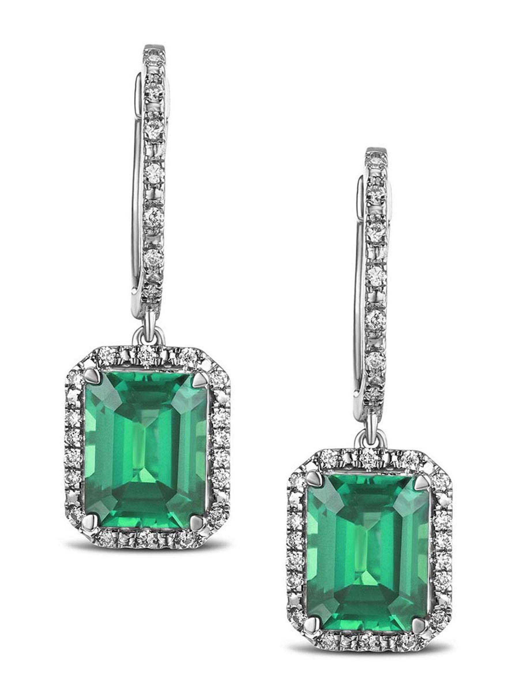 Buy The Diamond Store Emerald Astra 4ct Lab Diamond Drop Earrings from ...