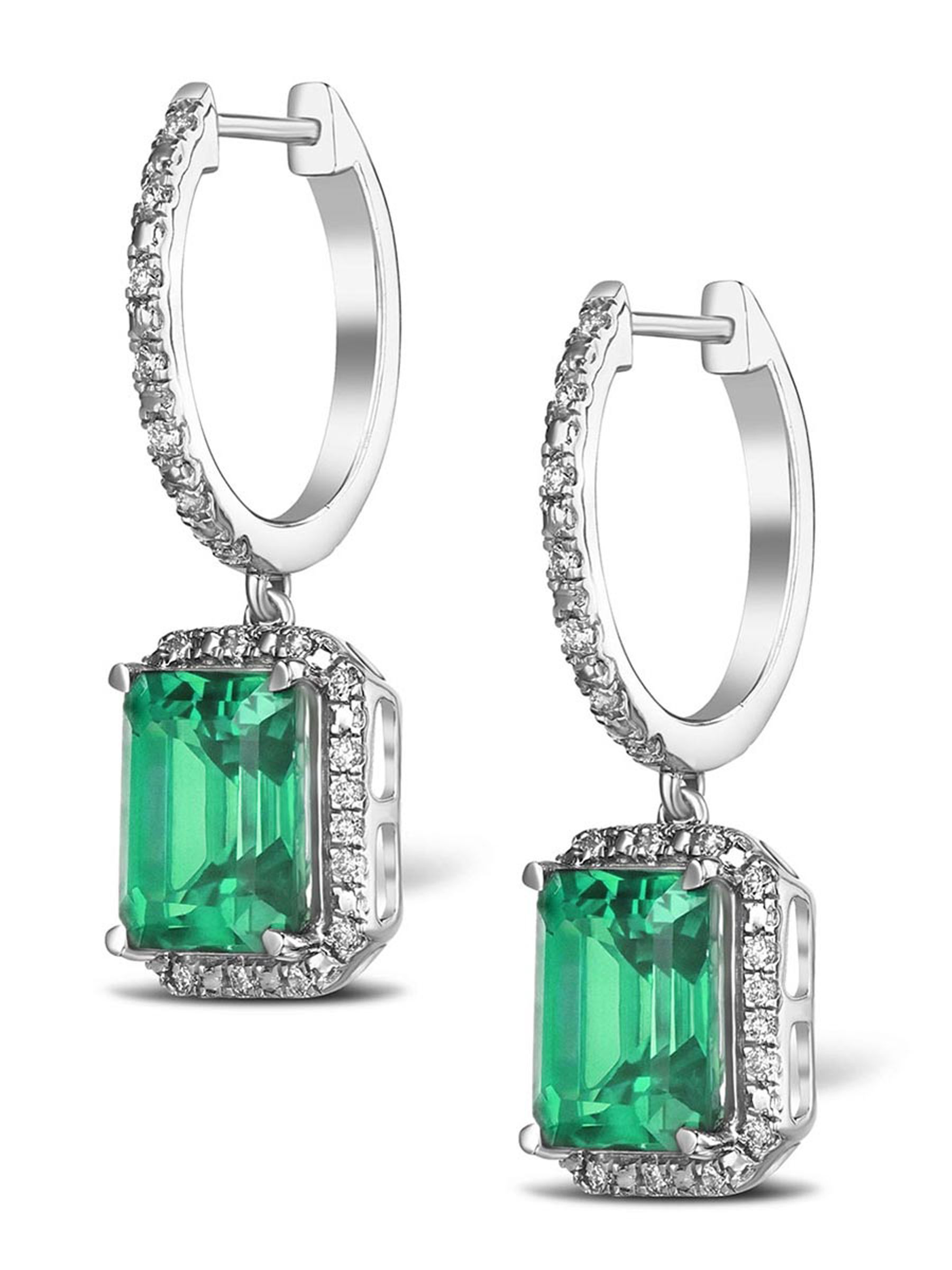 Buy The Diamond Store Emerald Astra 4ct Lab Diamond Drop Earrings from ...