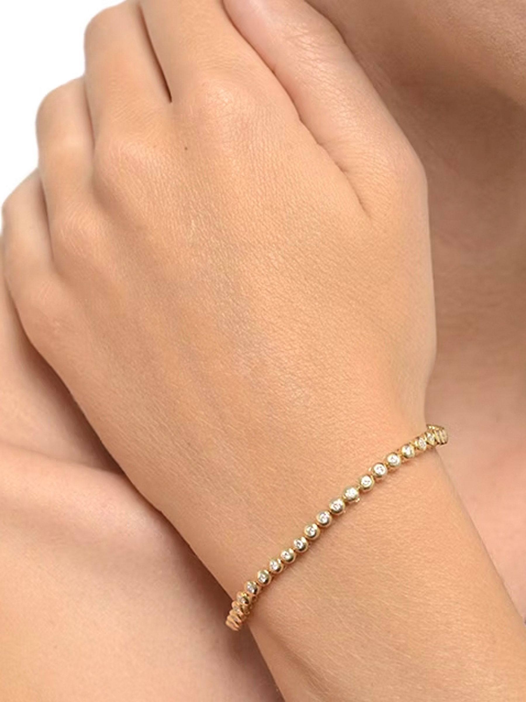 Buy The Diamond Store White 1ct Lab Diamond Tennis Rub Over Bracelet ...