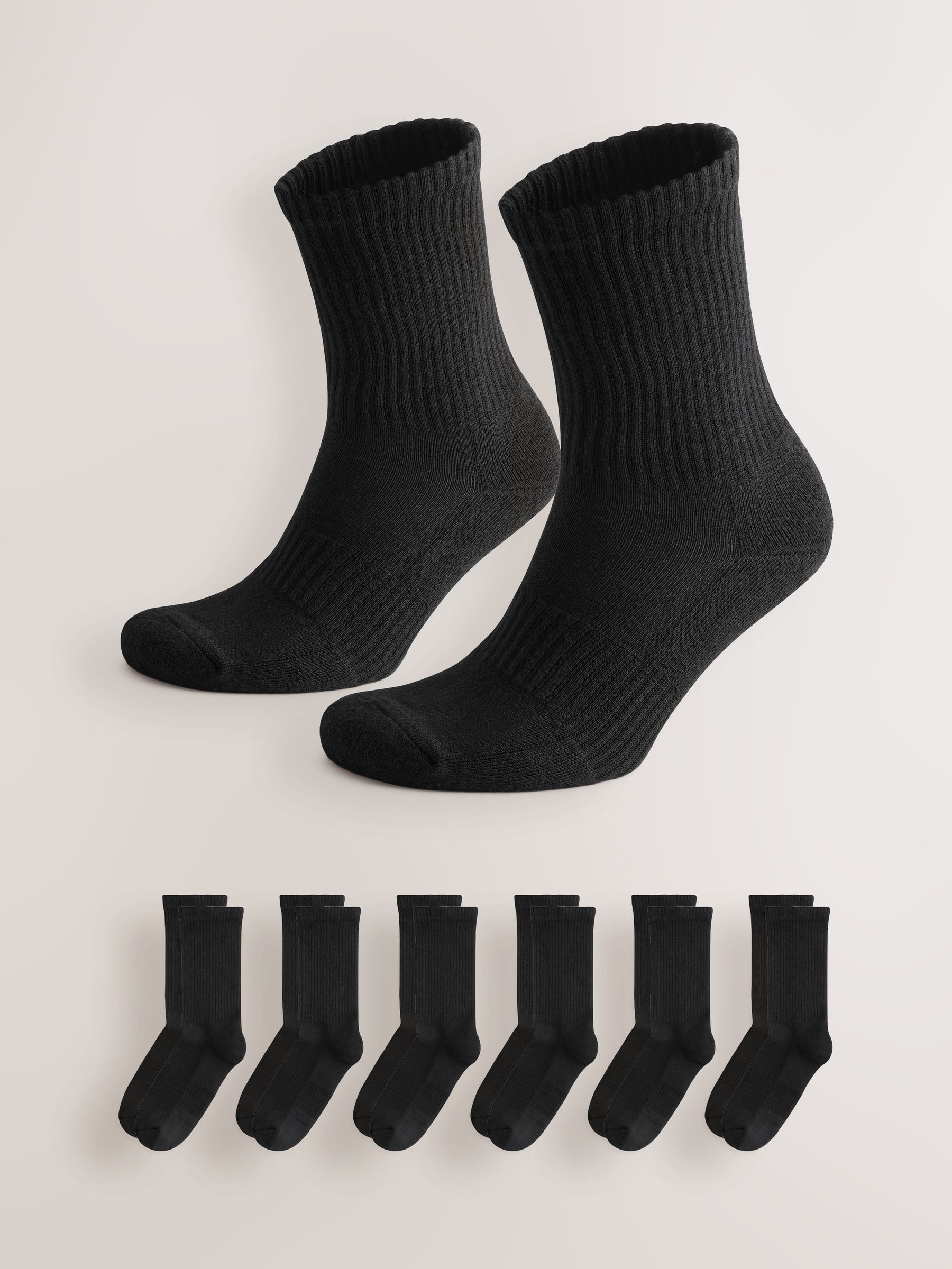Buy Black Essential Sports Socks 6 Pack from the Next UK online shop
