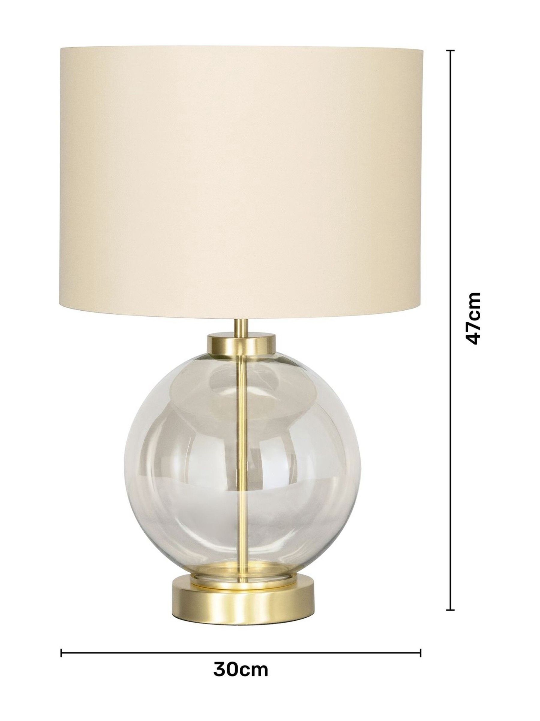 Buy BHS Satin Brass Metro Mini Glass Sphere Table Small Lamp from the ...