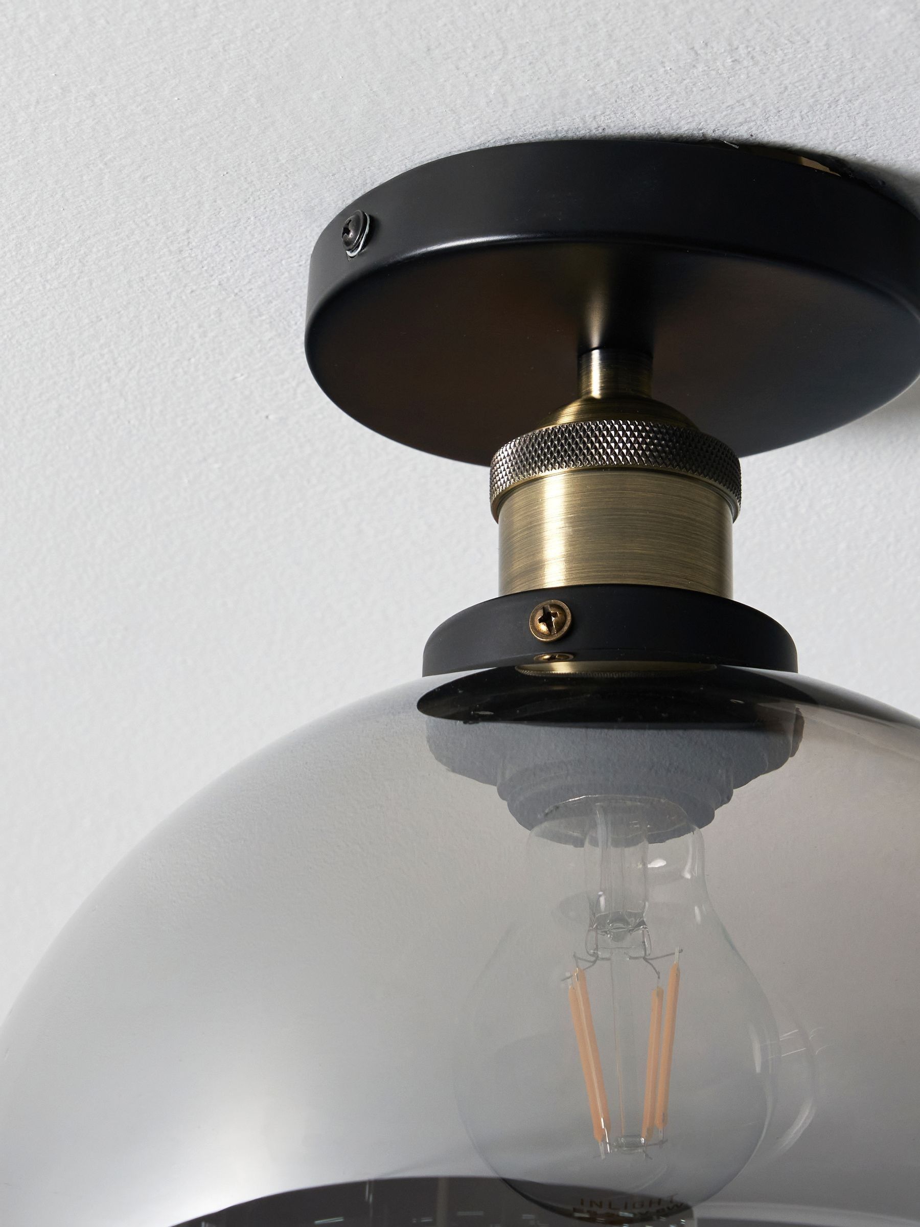Buy BHS Bronze Carter Industrial Flush Ceiling Fitting Ceiling Light ...
