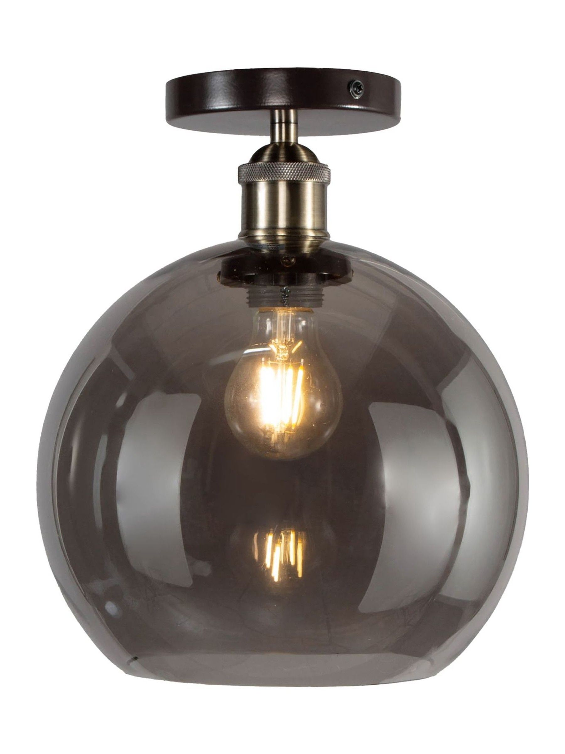 Buy BHS Bronze Carter Industrial Flush Ceiling Fitting Ceiling Light ...