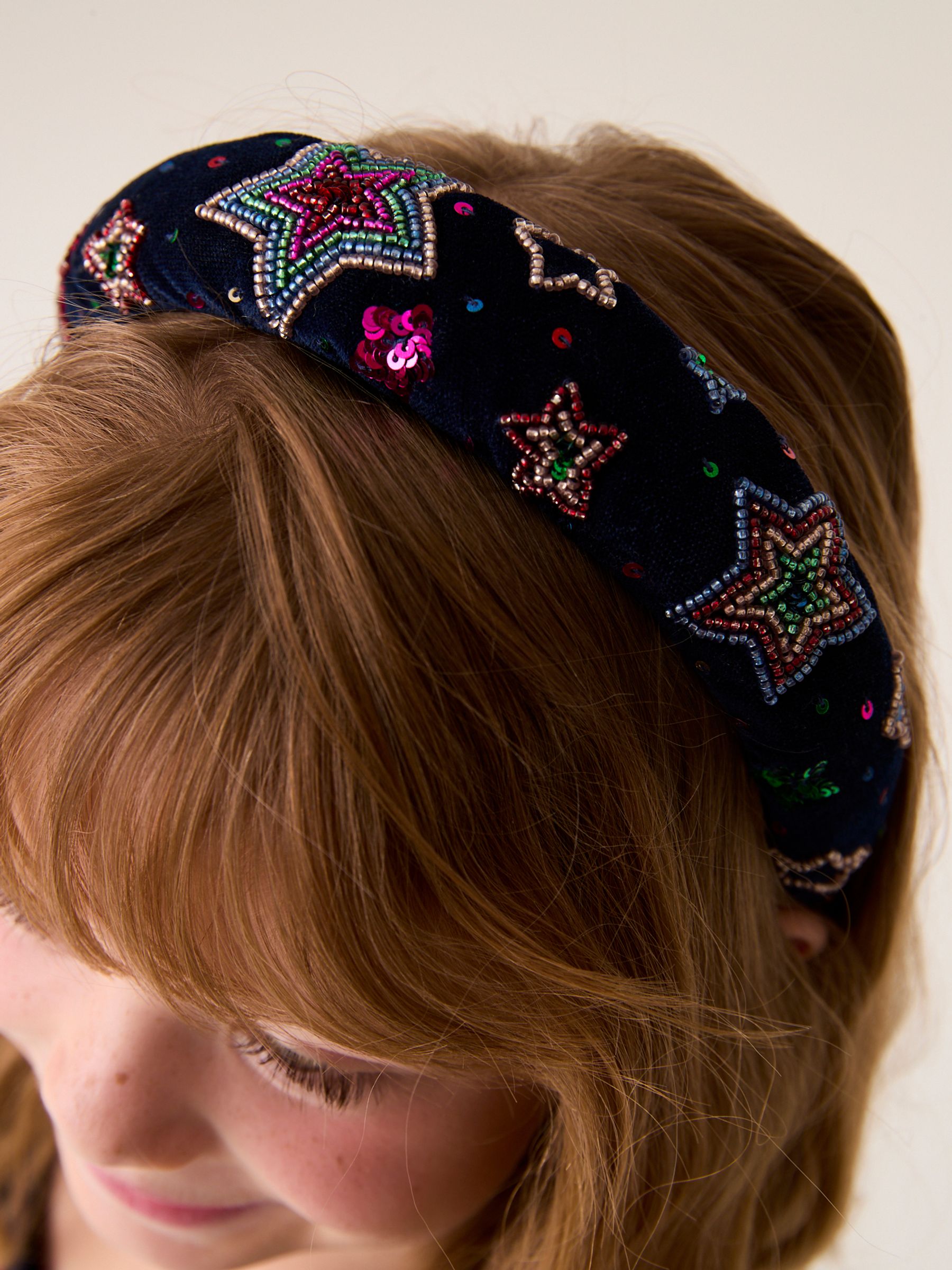 Buy Little Bird by Jools Oliver Navy Velvet Navy With Beaded Star ...