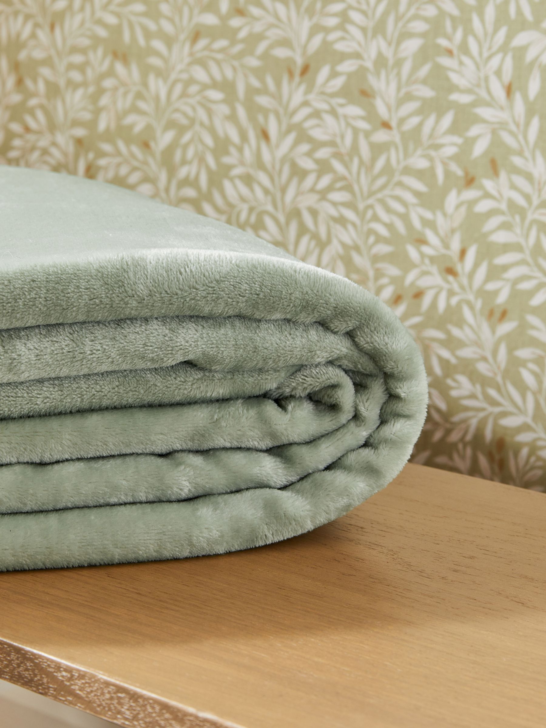 Buy Sage Green Plush Fleece Throw from Next United Arab Emirates