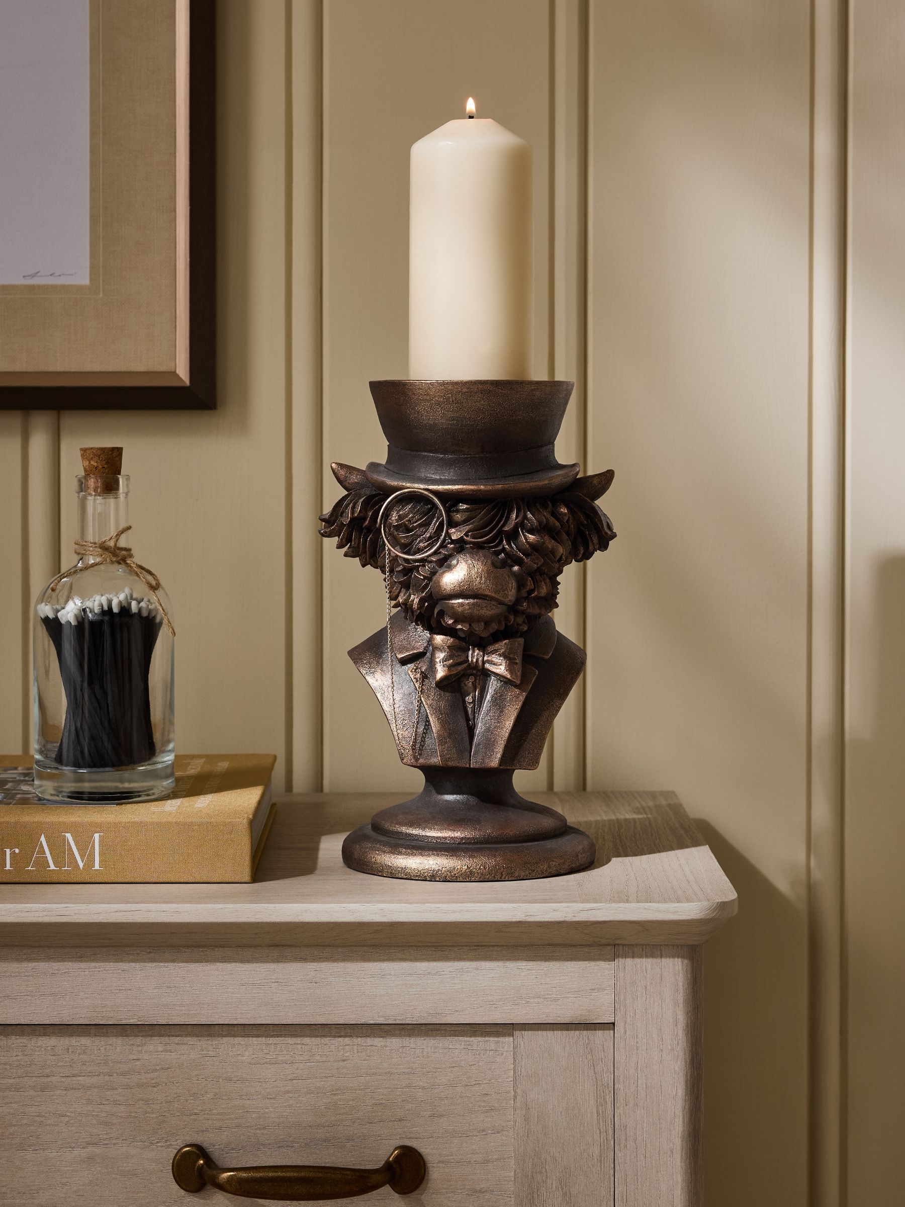 Buy Bronze Hamish Pillar Candle Holder from the Next UK online shop