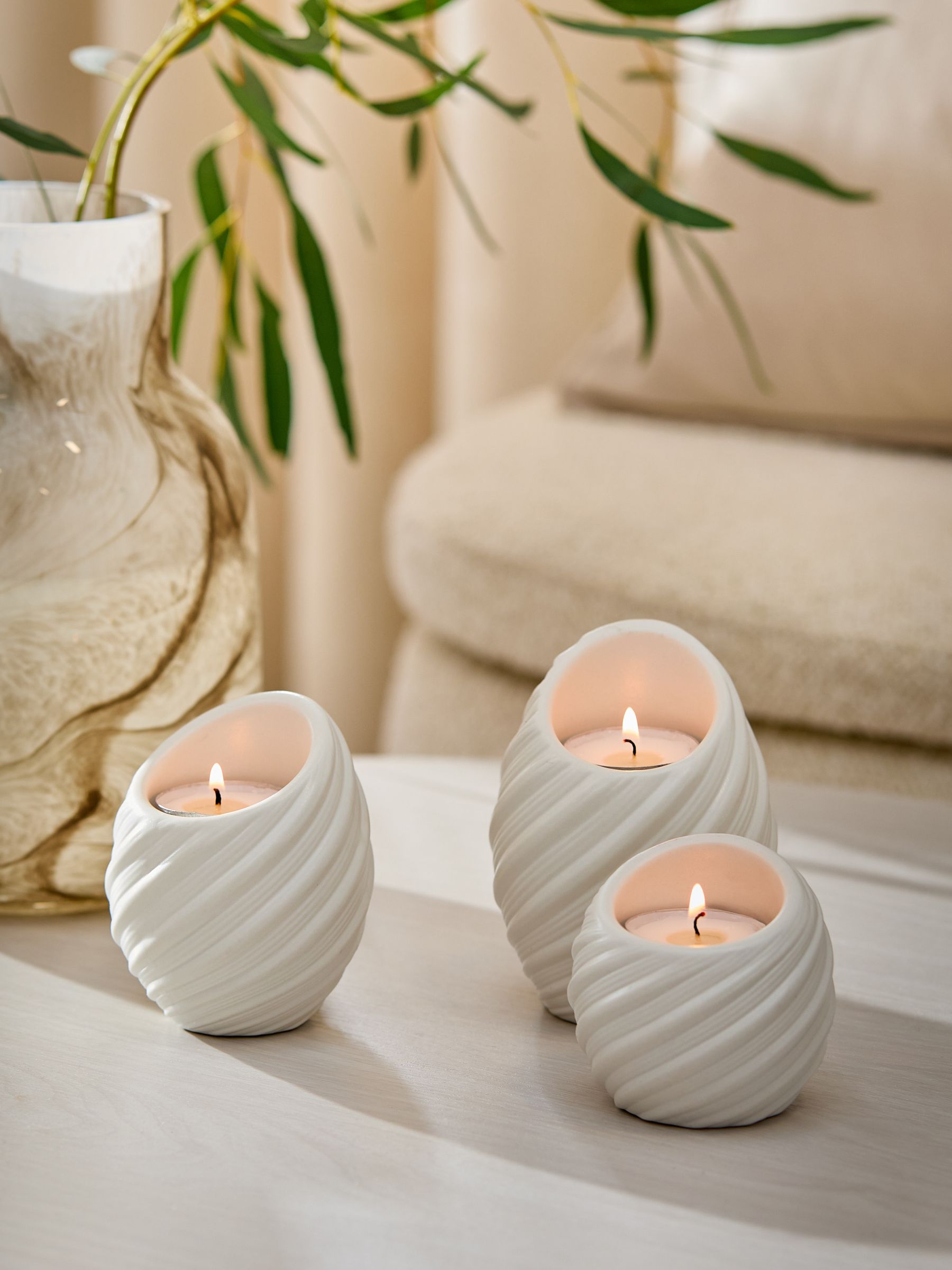 Buy Set of 3 White Pleat Tea Light Candle Holders from the Next UK ...