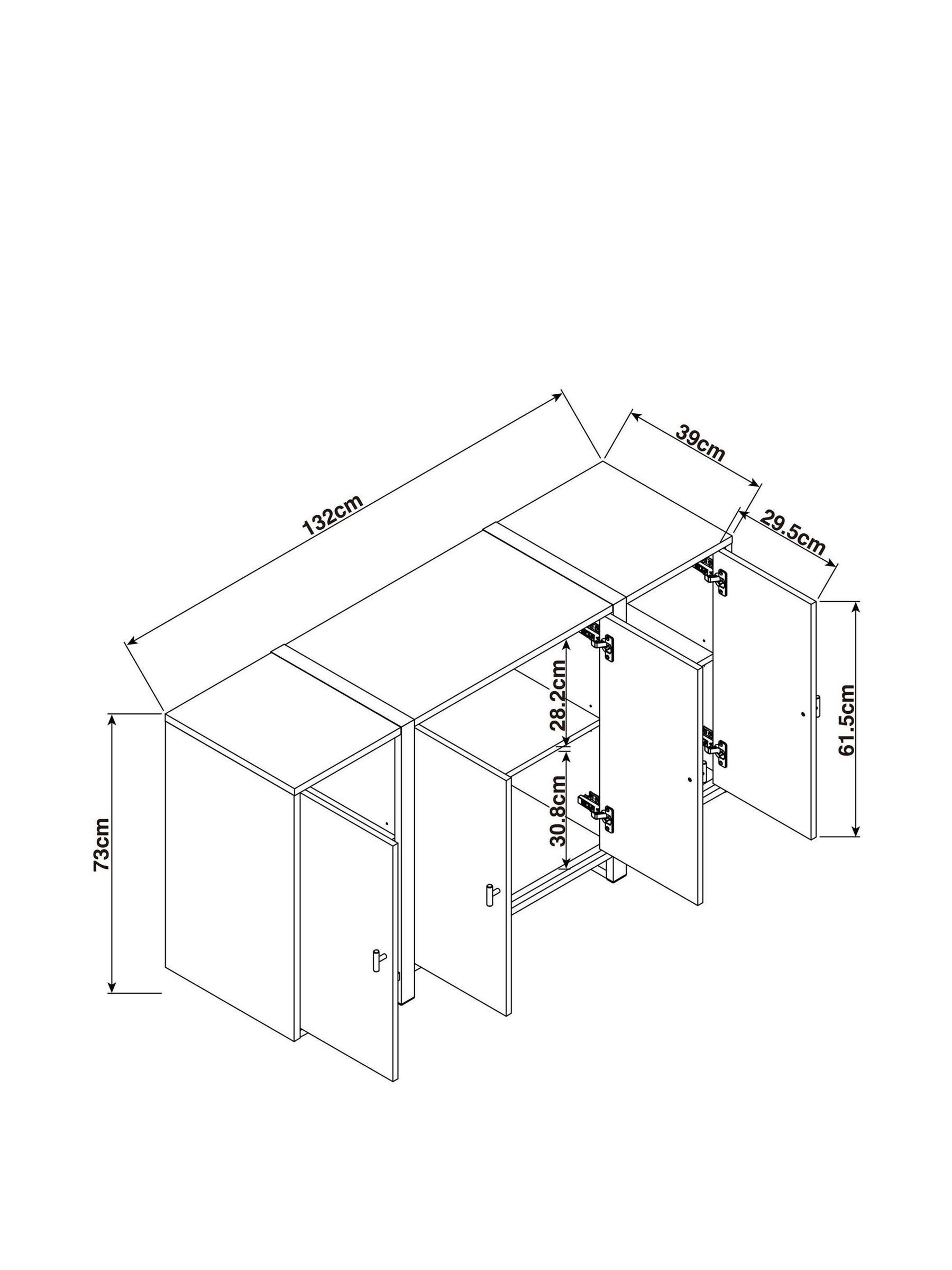 Buy Dark Bronx Chevron Oak Effect Large Small Sideboard from the Next ...