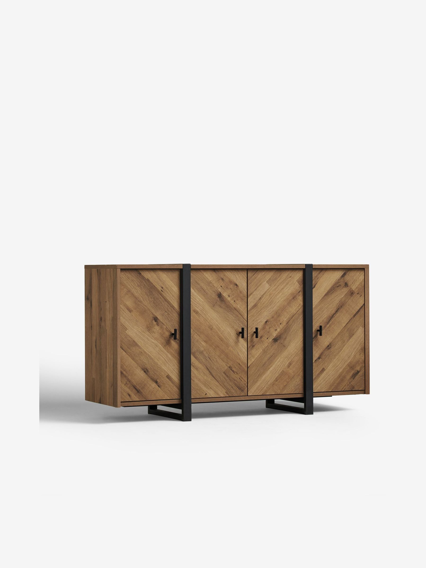 Buy Dark Bronx Chevron Oak Effect Large Small Sideboard from the Next ...
