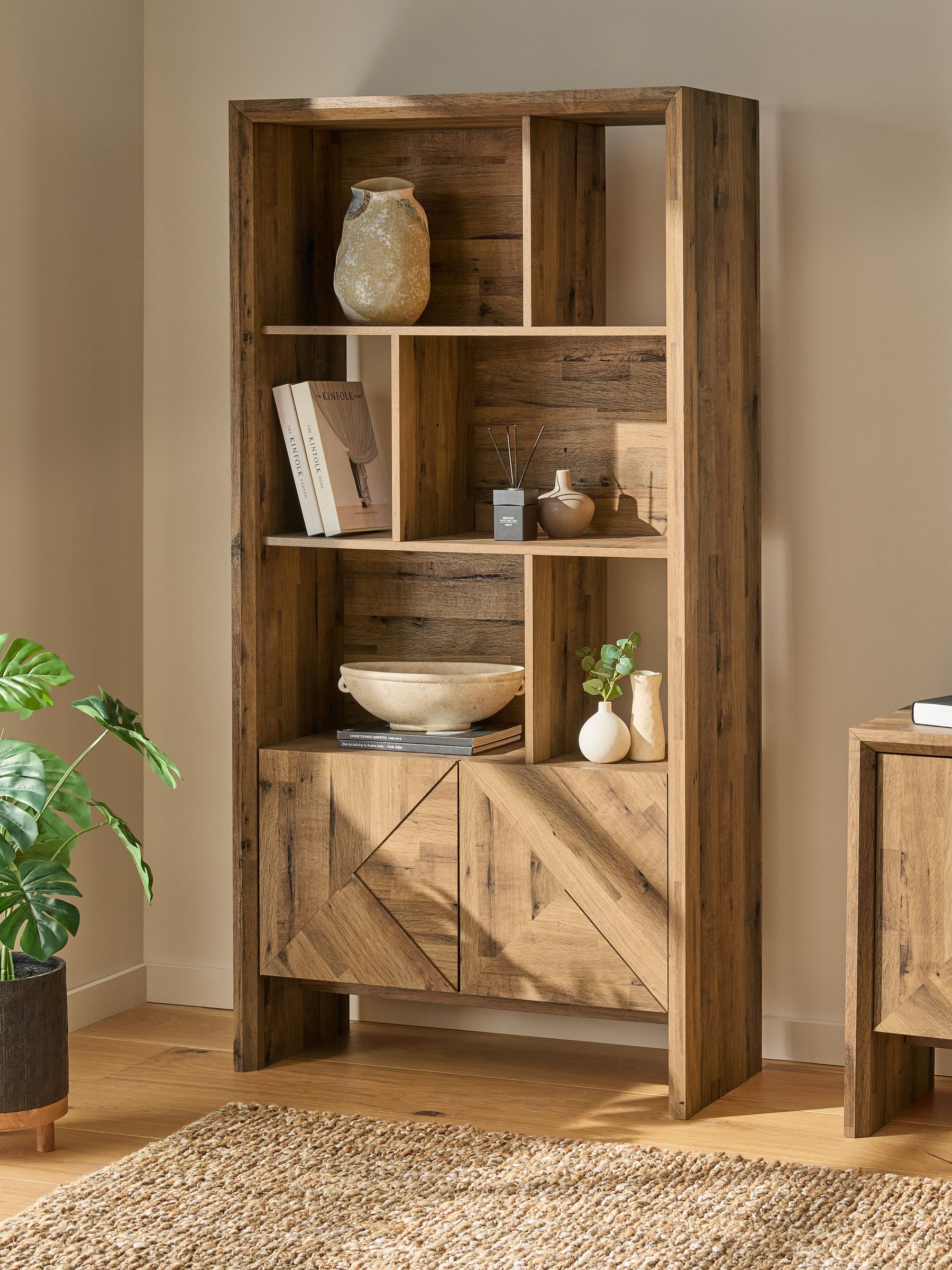 Buy Dark Bronx Marquetry Oak Effect Bookcase from the Next UK online shop