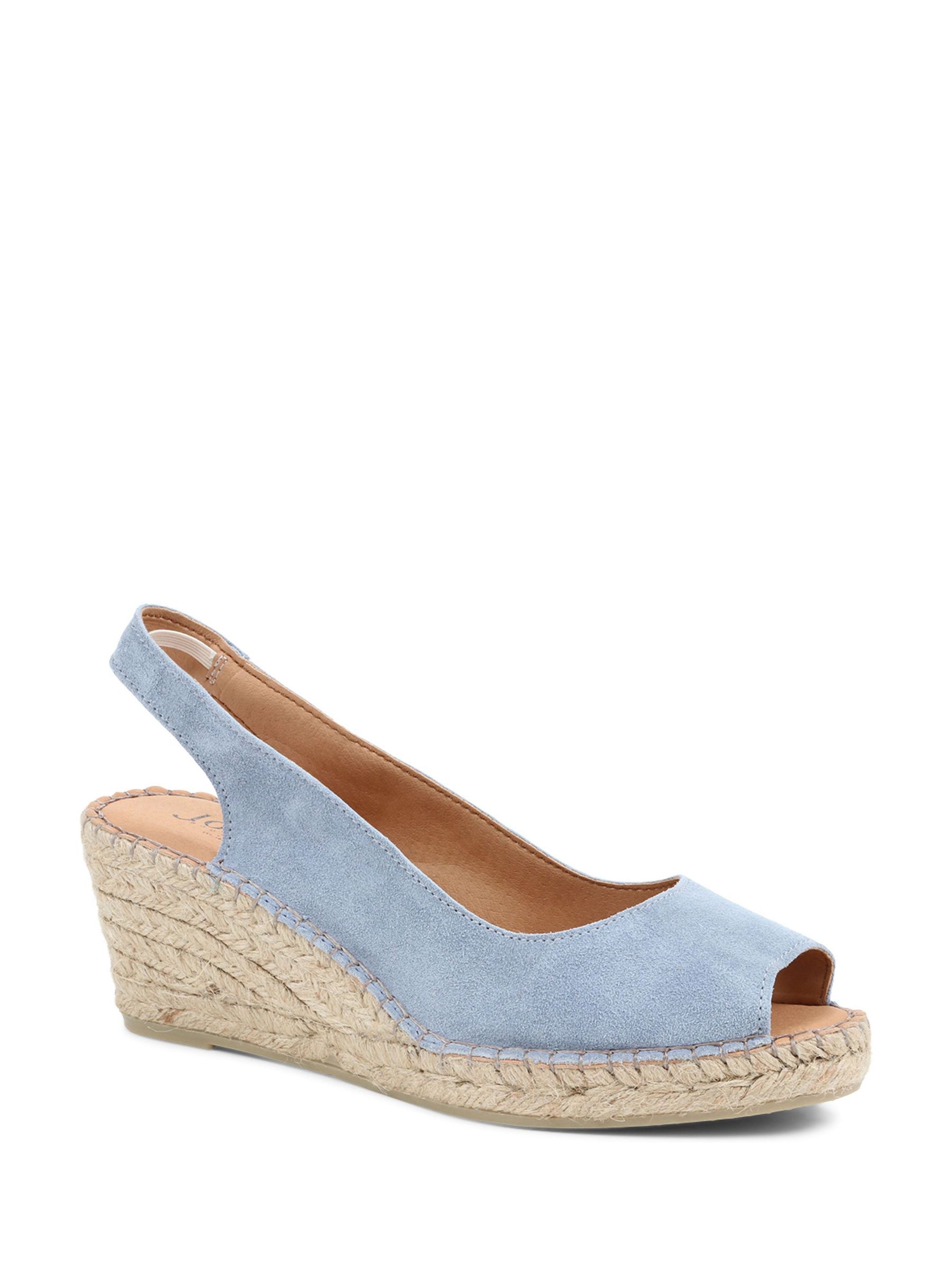 Buy Blue Chrome Regular Fit Ladies Natural Rosanna Slingback Wedges ...